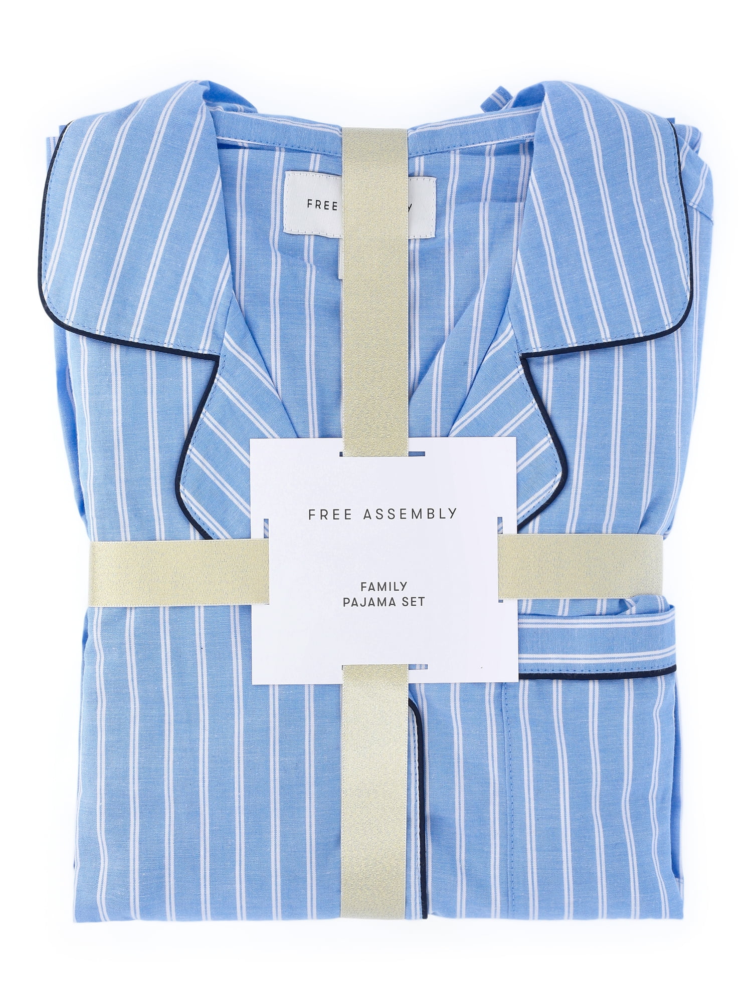 Free Assembly Matching Family Pajamas Kids' Notch Collar Top and Pants ...