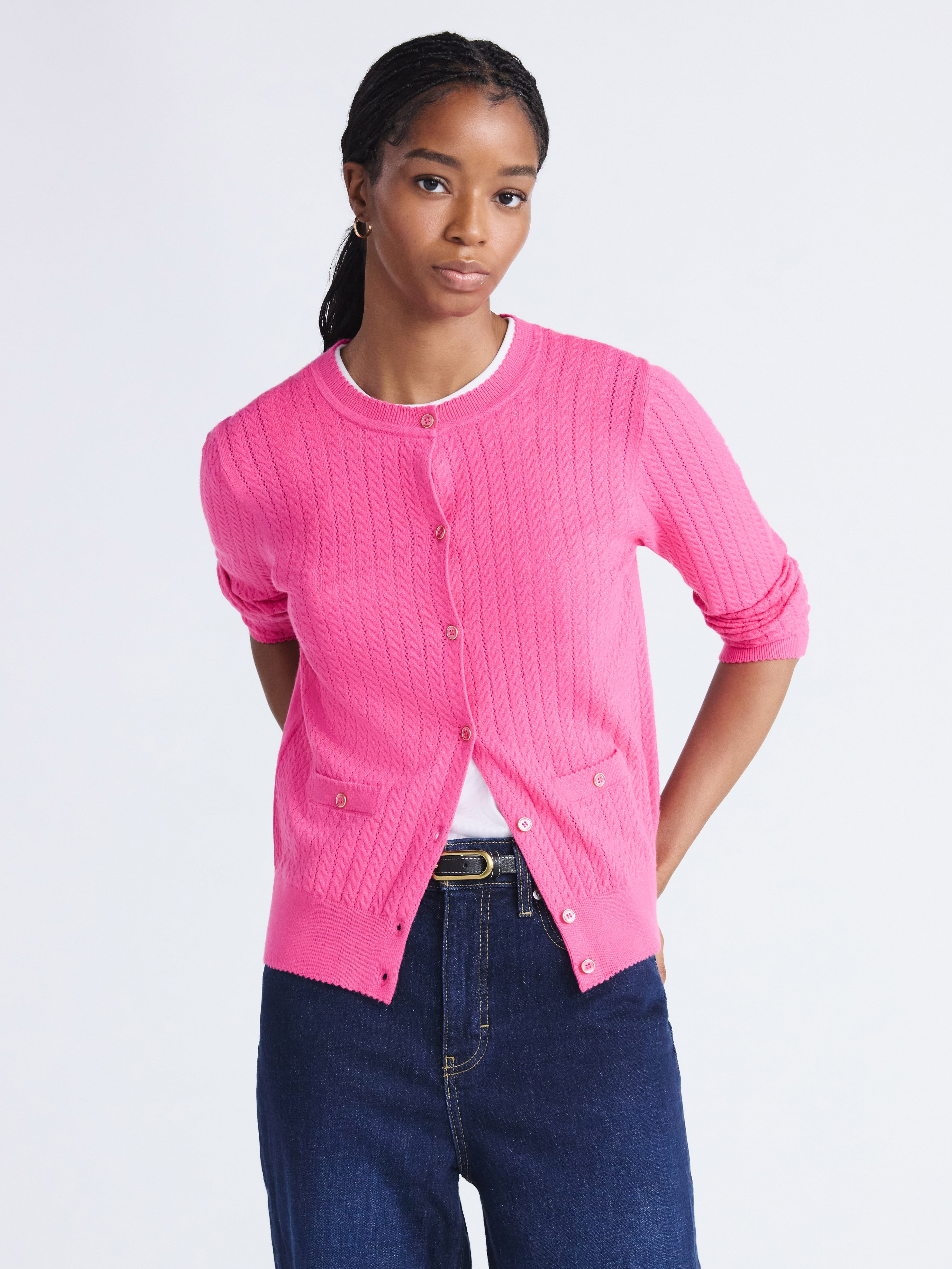 Free Assembly Women's and Women's Plus Cozy Yarn Welt Pocket Cable ...