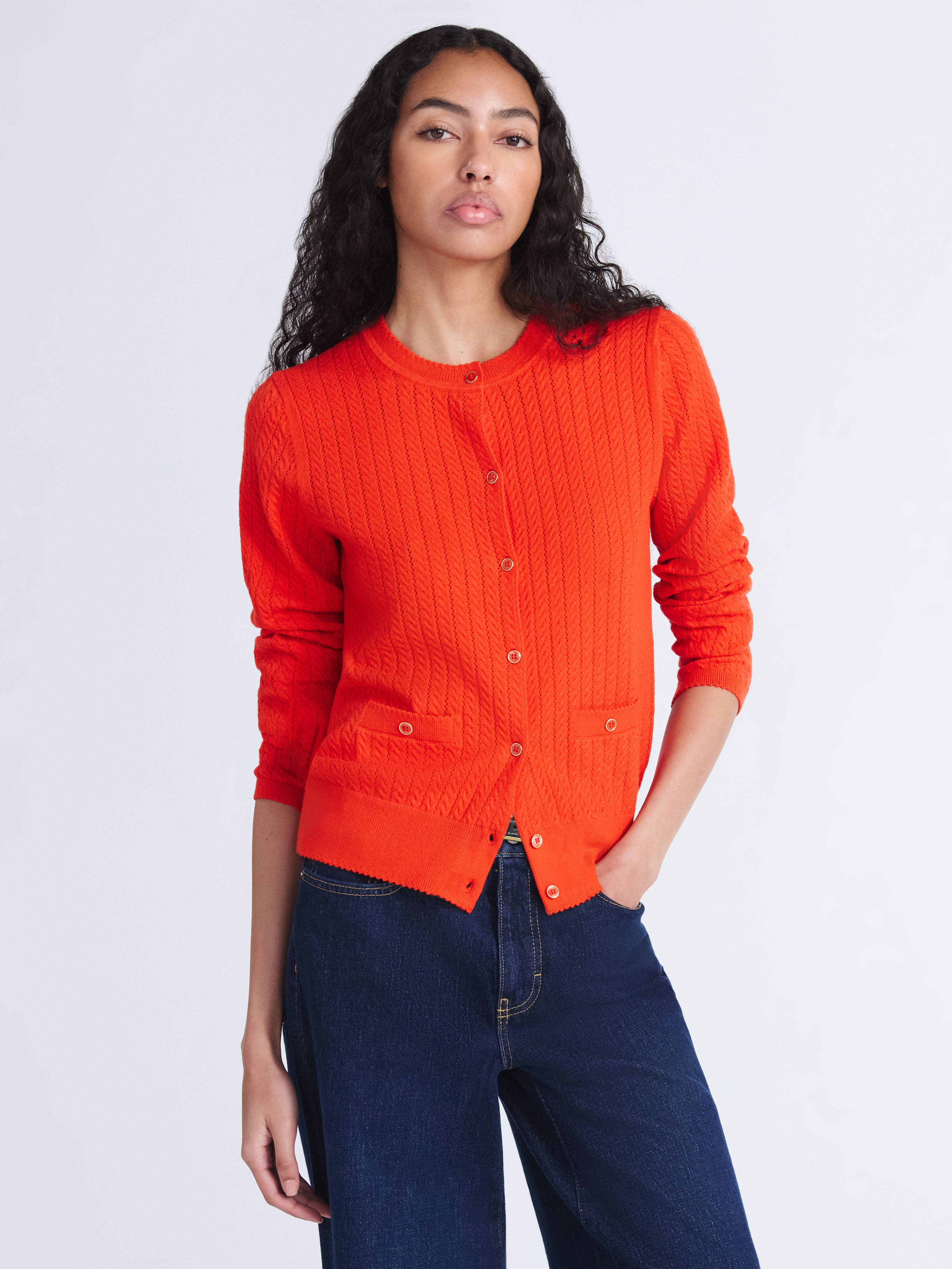 Free Assembly Women's and Women's Plus Cozy Yarn Welt Pocket Cable ...