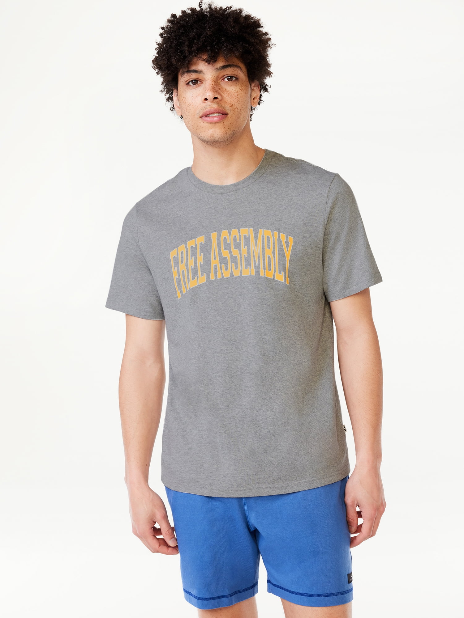 Free Assembly Men's Collegiate Graphic Tee with Short Sleeves - Walmart.com