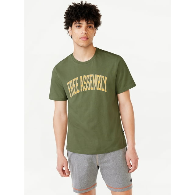 Free Assembly Men's Collegiate Graphic Tee with Short Sleeves - Walmart.com