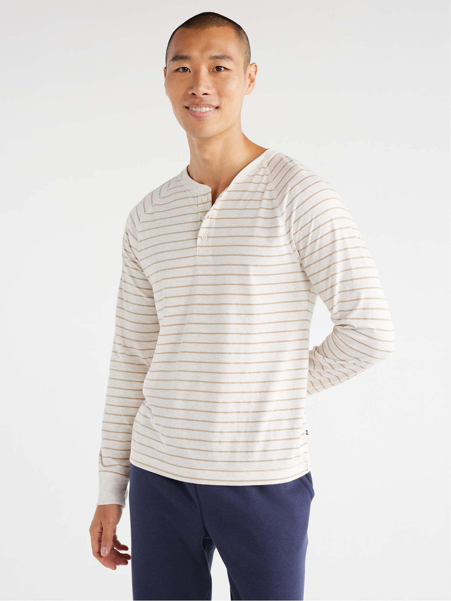 men's Cozy Raglan Henley Shirt - Long Sleeve Henley - Walmart.com
