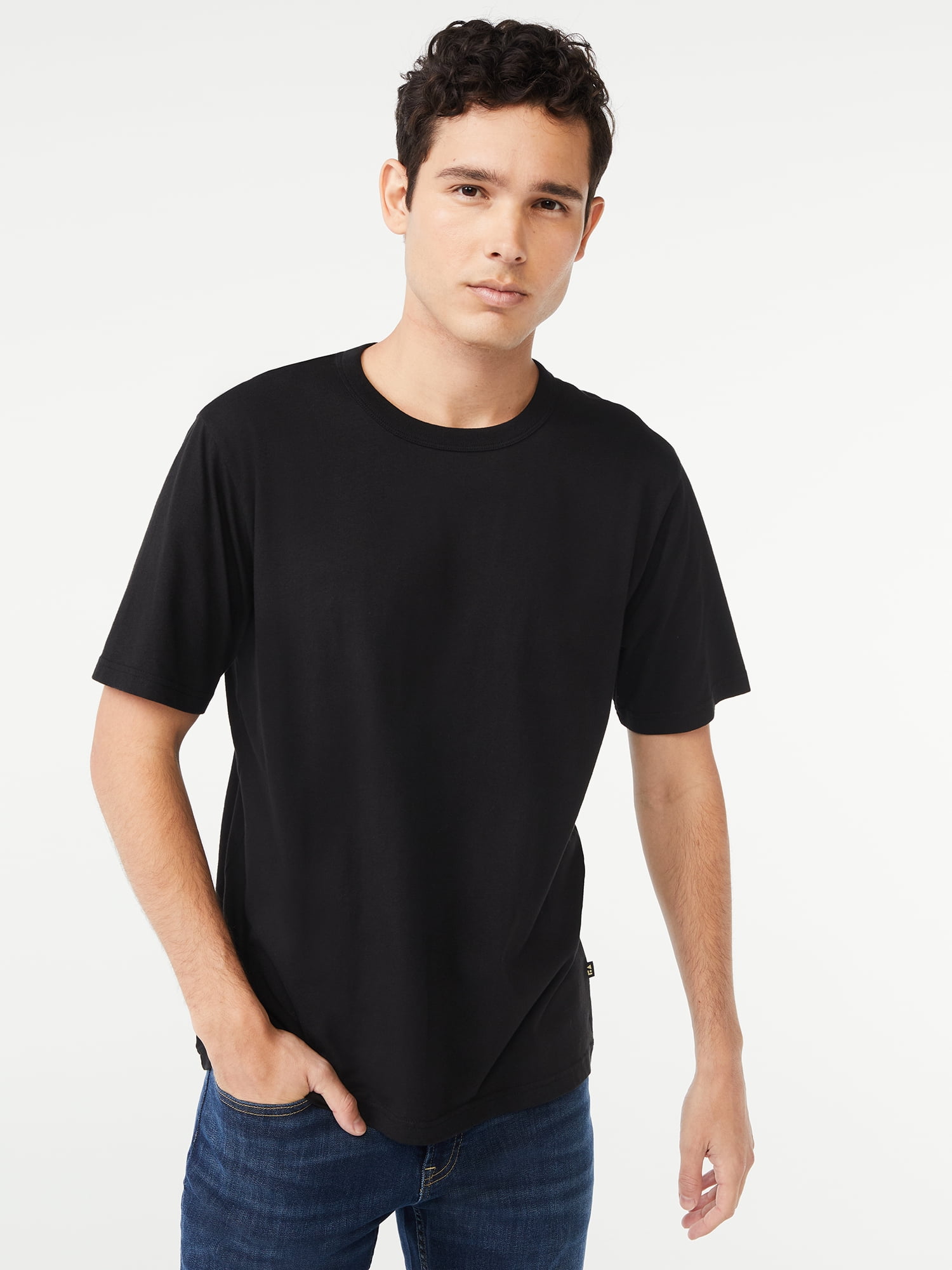 Free Assembly Men’s Everyday Cotton Tee with Short Sleeves, Sizes S-3XL ...