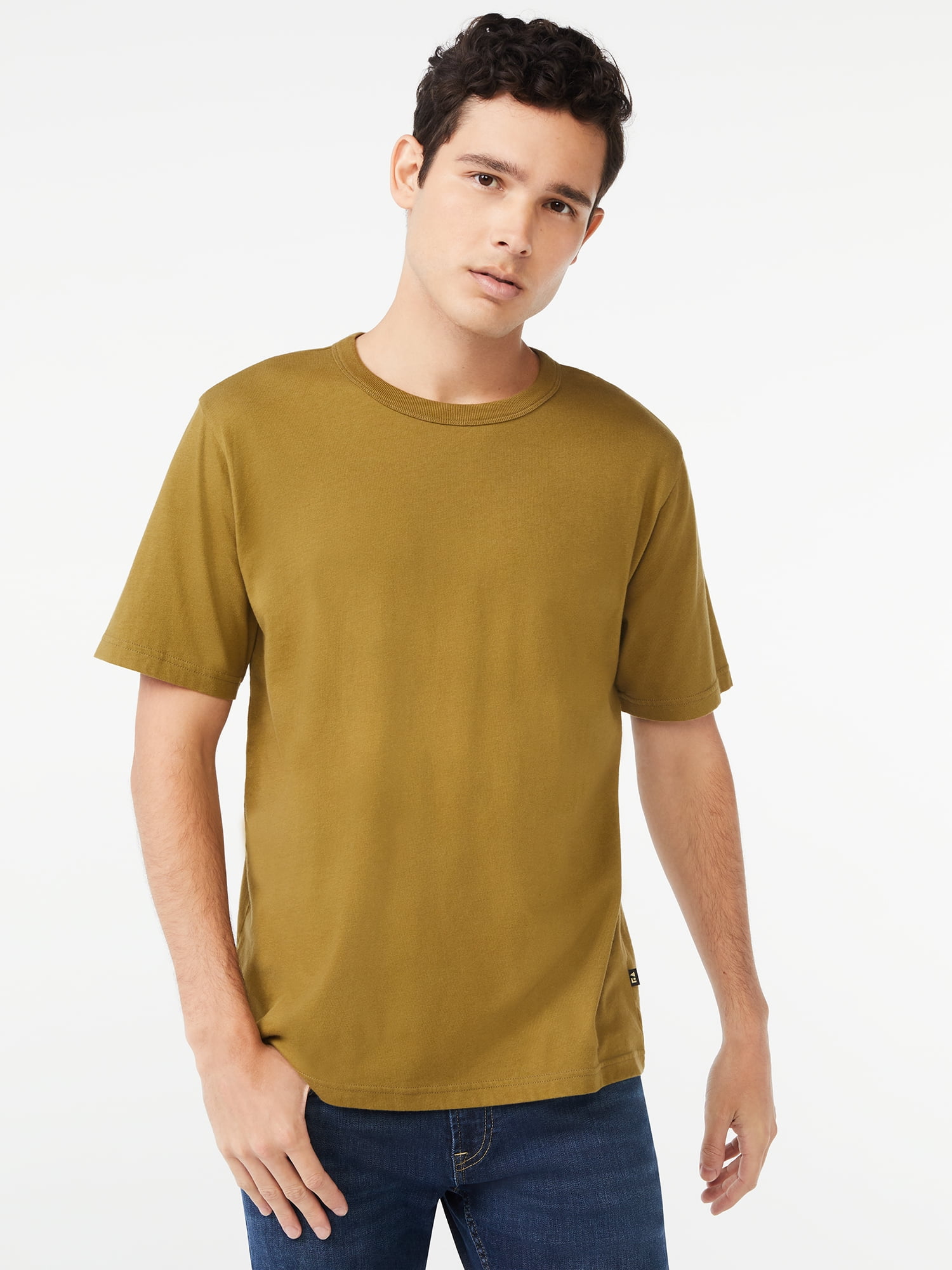Free Assembly Men’s Everyday Cotton Tee with Short Sleeves, Sizes S-3XL ...