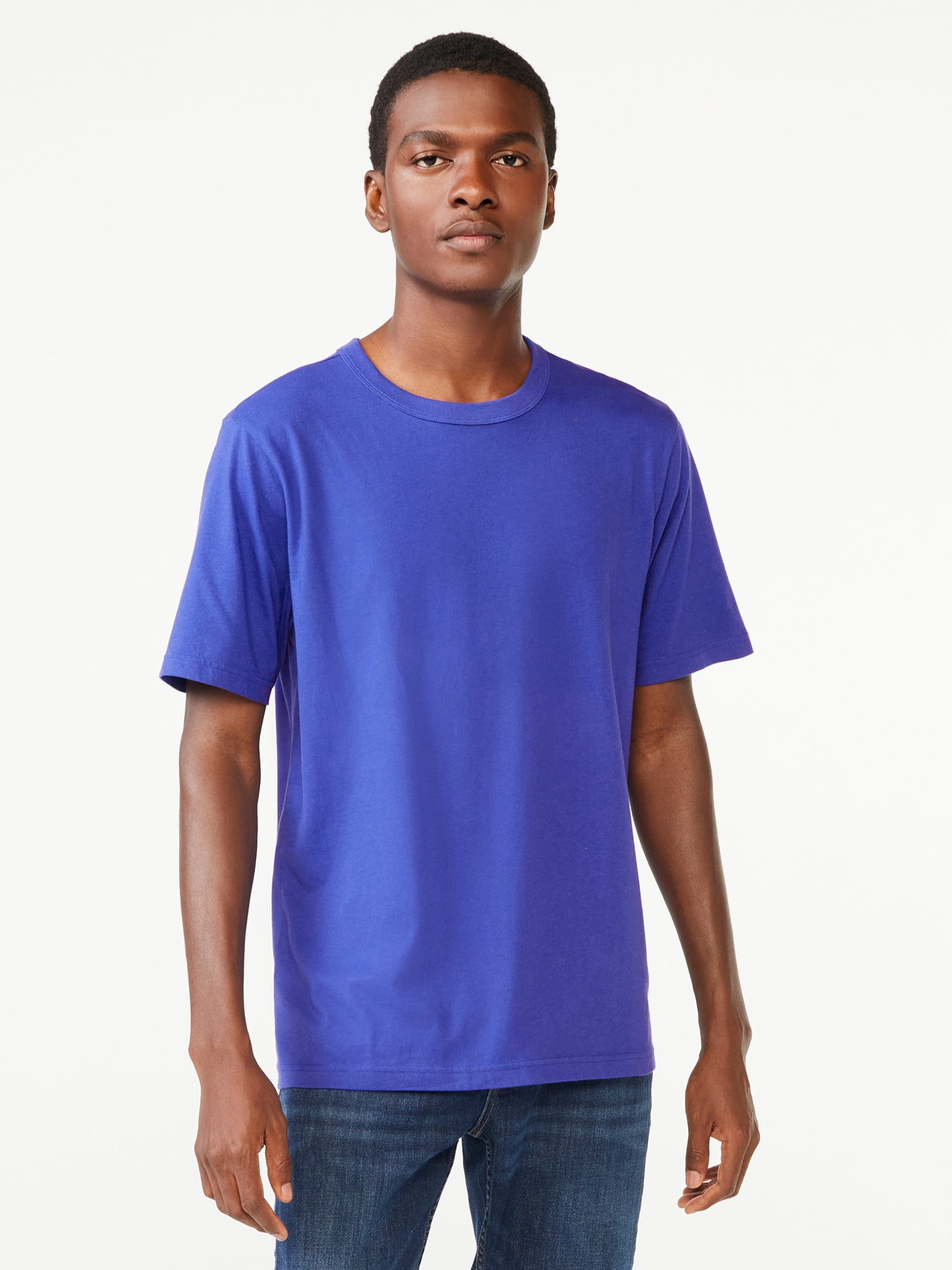 Free Assembly Men’s Everyday Cotton Tee with Short Sleeves, Sizes S-3XL ...