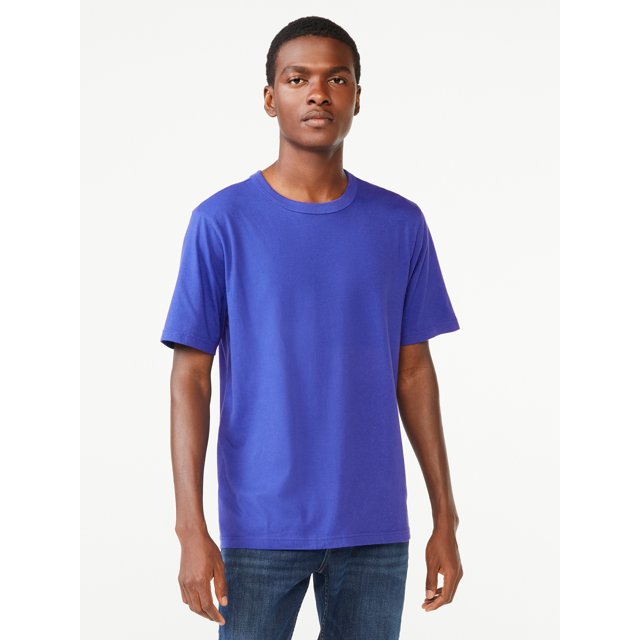Free Assembly Men’s Everyday Cotton Tee with Short Sleeves, Sizes S-3XL ...