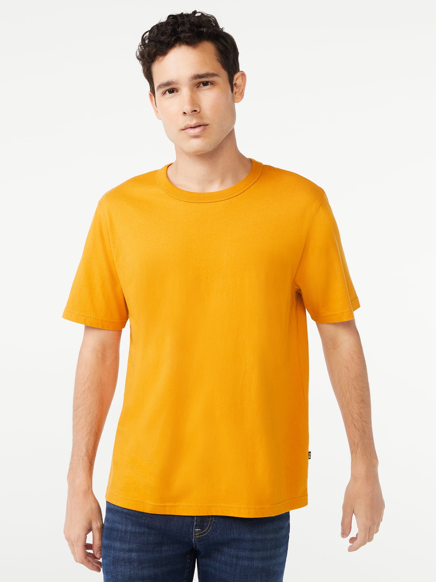 Free Assembly Men’s Everyday Cotton Tee with Short Sleeves, Sizes XS ...