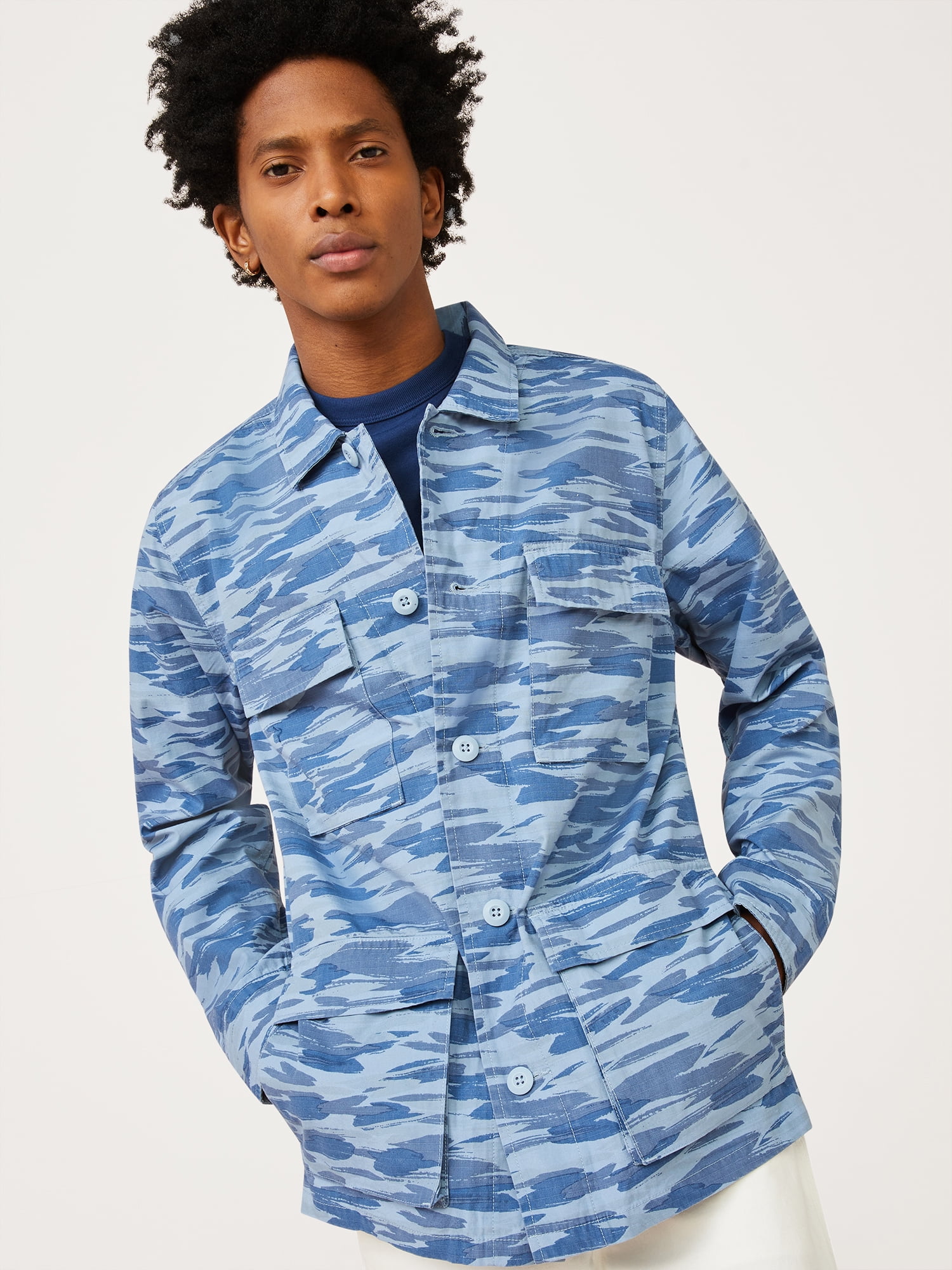 Free Assembly Men's Fatigue Jacket with Long Sleeves - Walmart.com