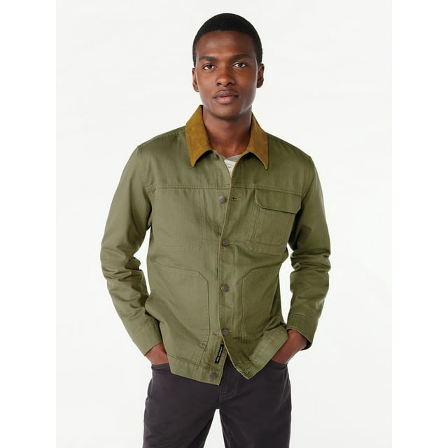 Free Assembly Men's Herringbone Workwear Jacket, Sizes XS-3XL - Walmart.com
