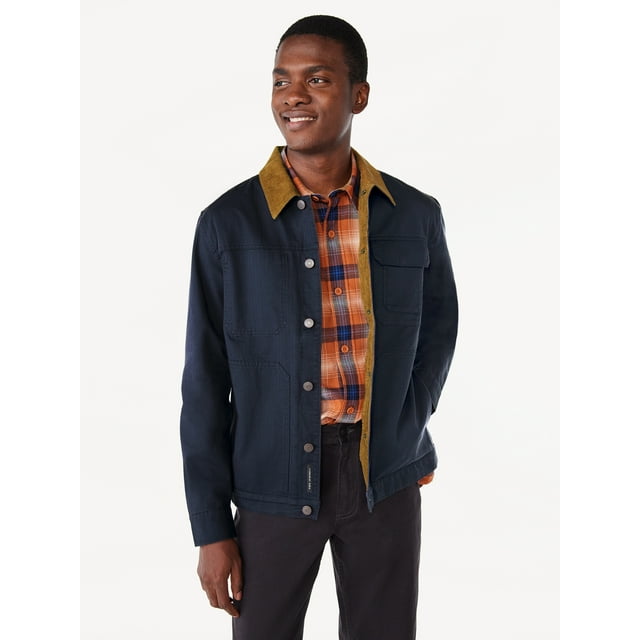 Free Assembly Men's Herringbone Workwear Jacket - Walmart.com