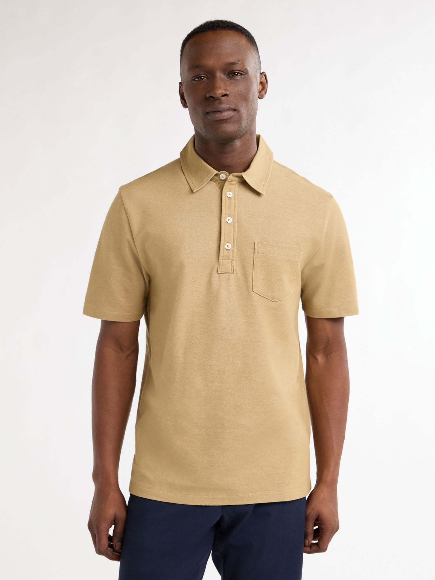 Free Assembly Men's Long Placket Polo, Sizes S-3XL - Walmart.com