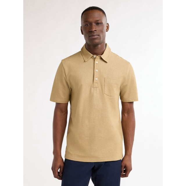Free Assembly Men's Long Placket Polo, Sizes S-3XL - Walmart.com
