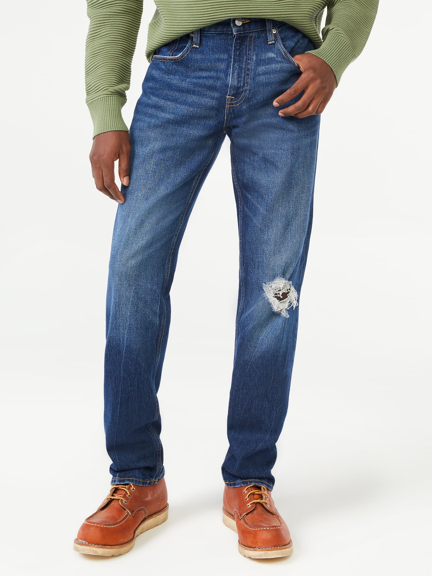 Free Assembly Men's Modern Straight Super Destroyed Jeans - Walmart.com