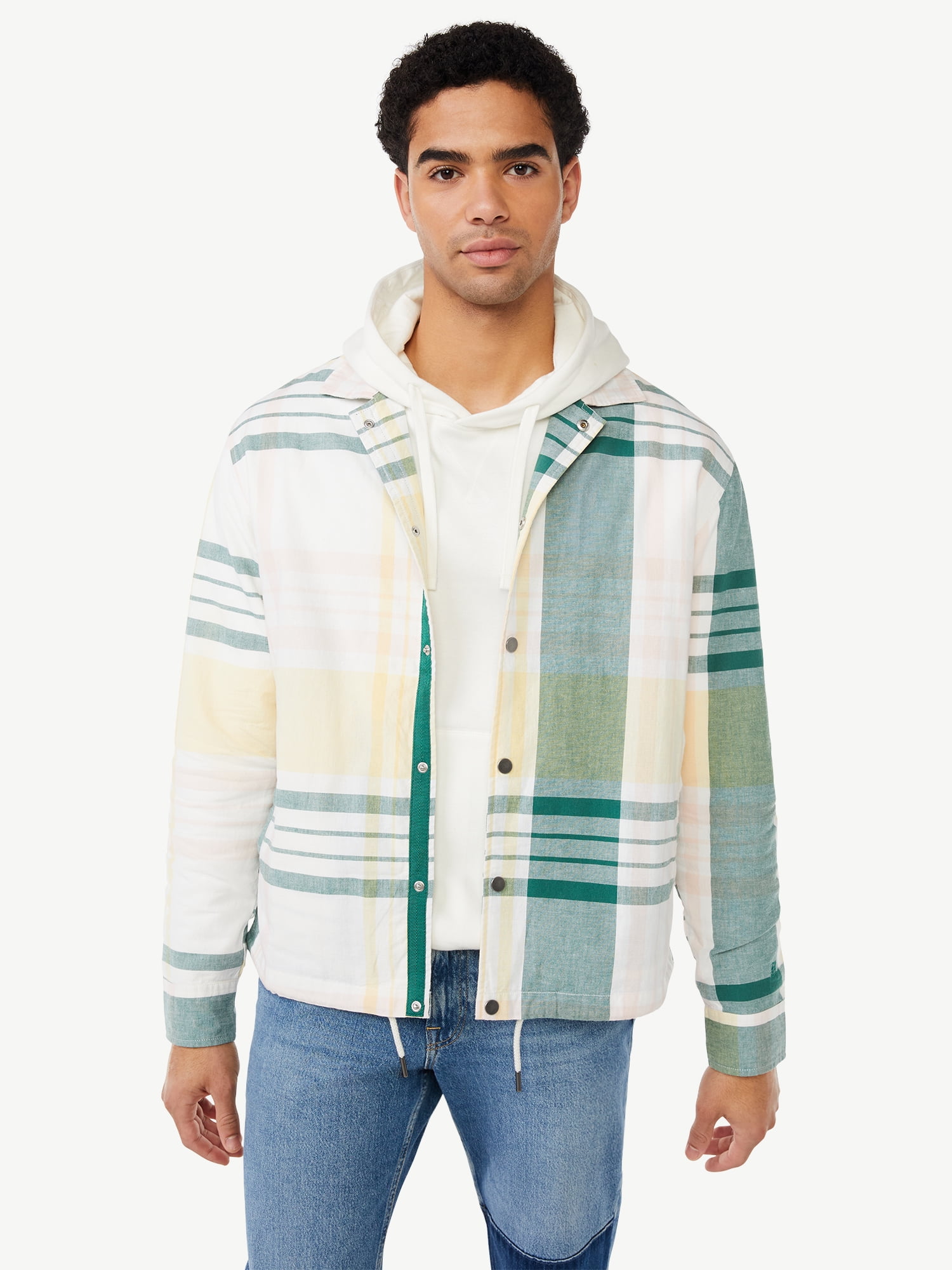 Free Assembly Men's Pattern Coaches Jacket - Walmart.com