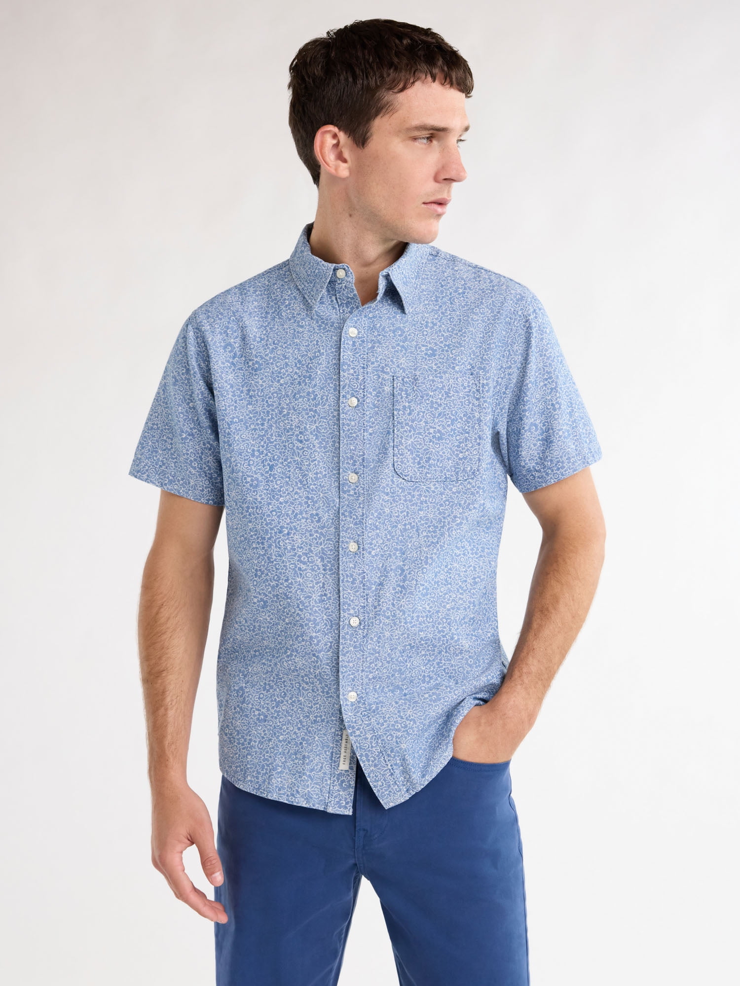 Assembly men's Print Chambray Shirt - Classic Fit - Walmart.com
