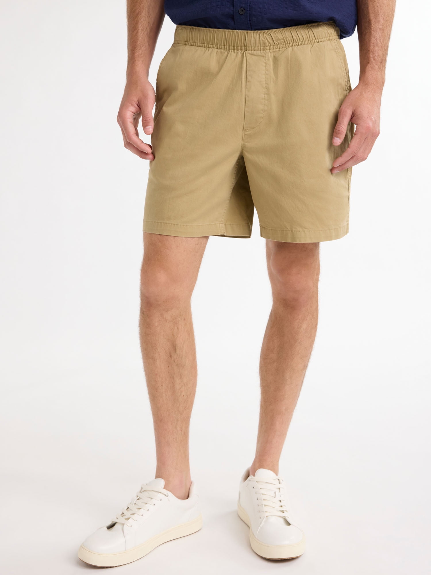 Free Assembly Men's Pull On Shorts, 7-inch Inseam, Relaxed Fit, Elastic ...