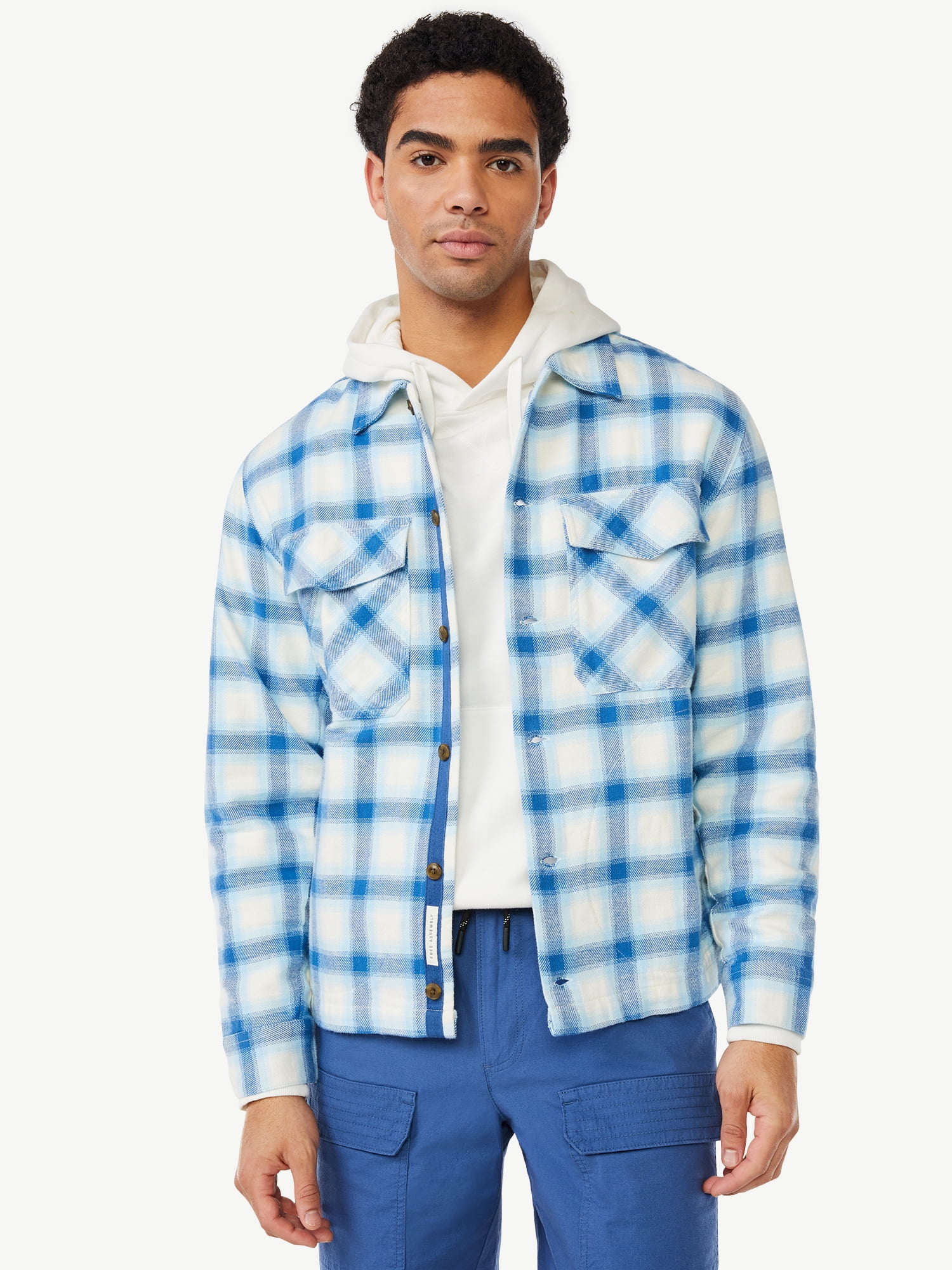 Free Assembly Men's Spring Flannel Overshirt - Walmart.com