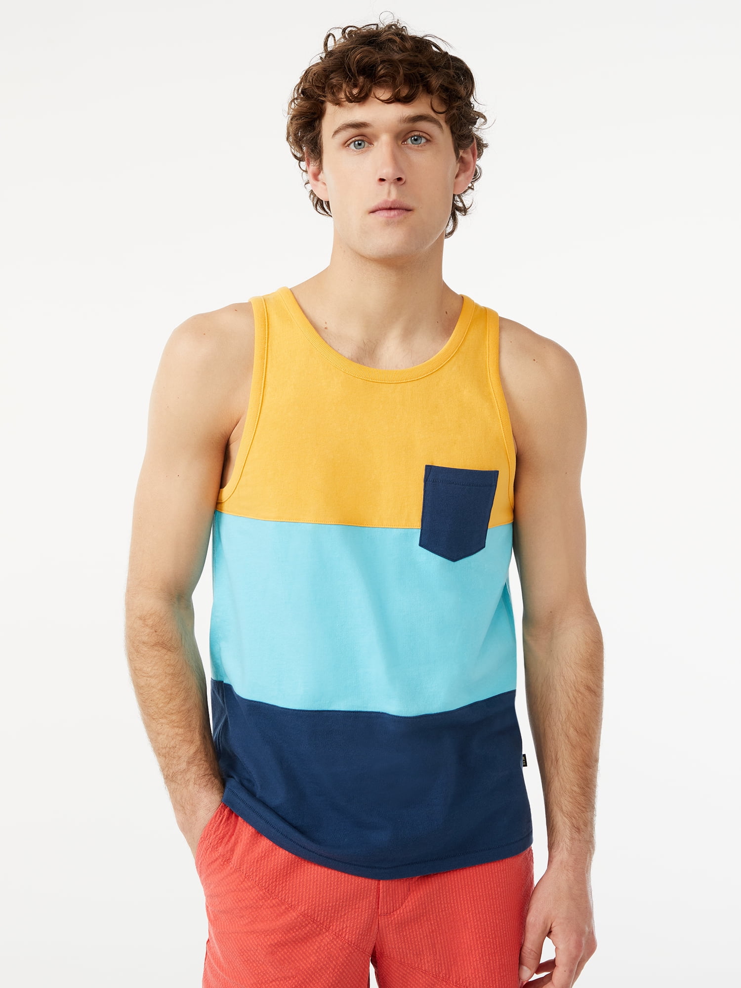 Free Assembly Men's Tri-Colorblocked Tank Top - Walmart.com