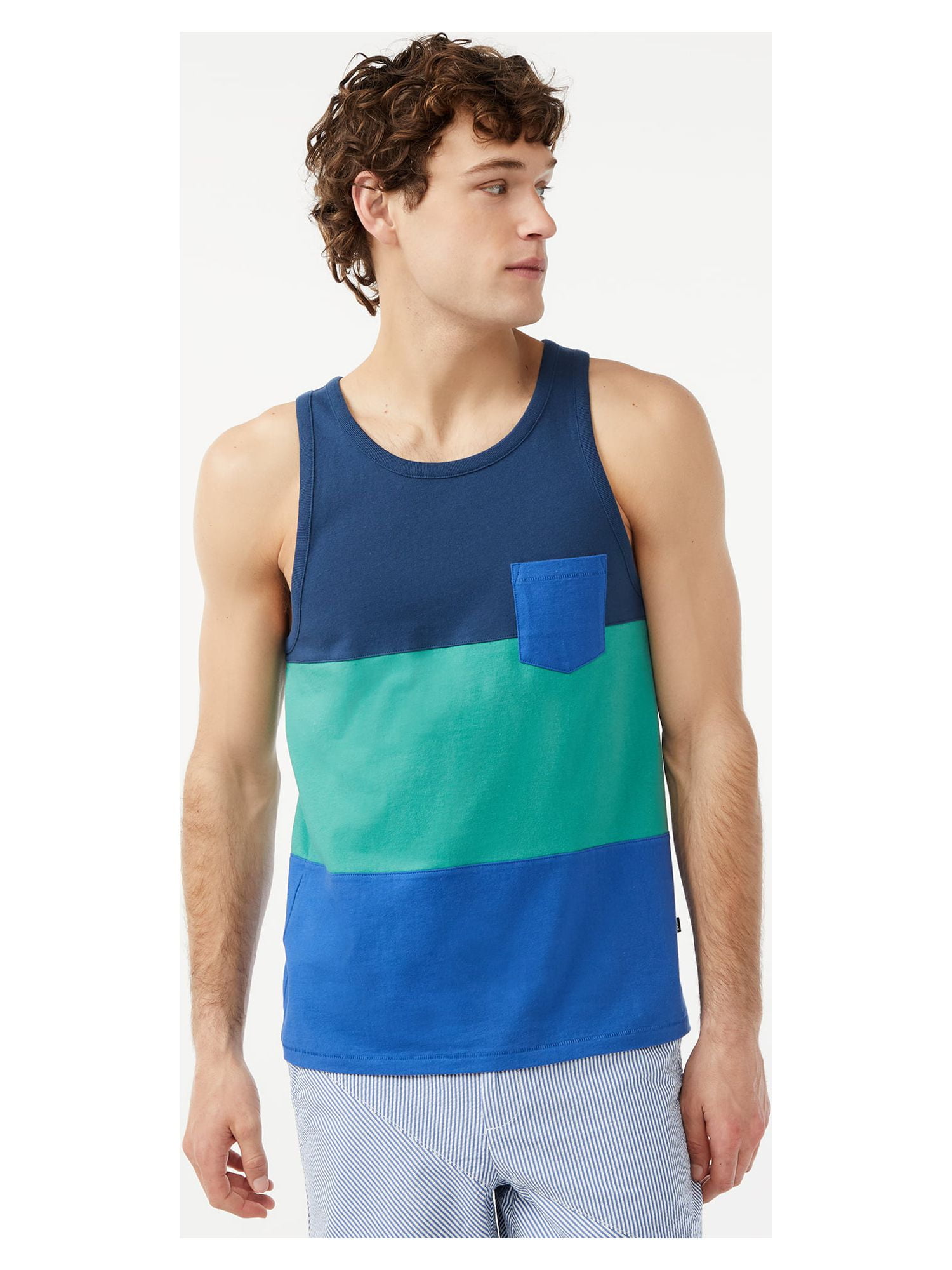 Free Assembly Men's Tri-Colorblocked Tank Top - Walmart.com
