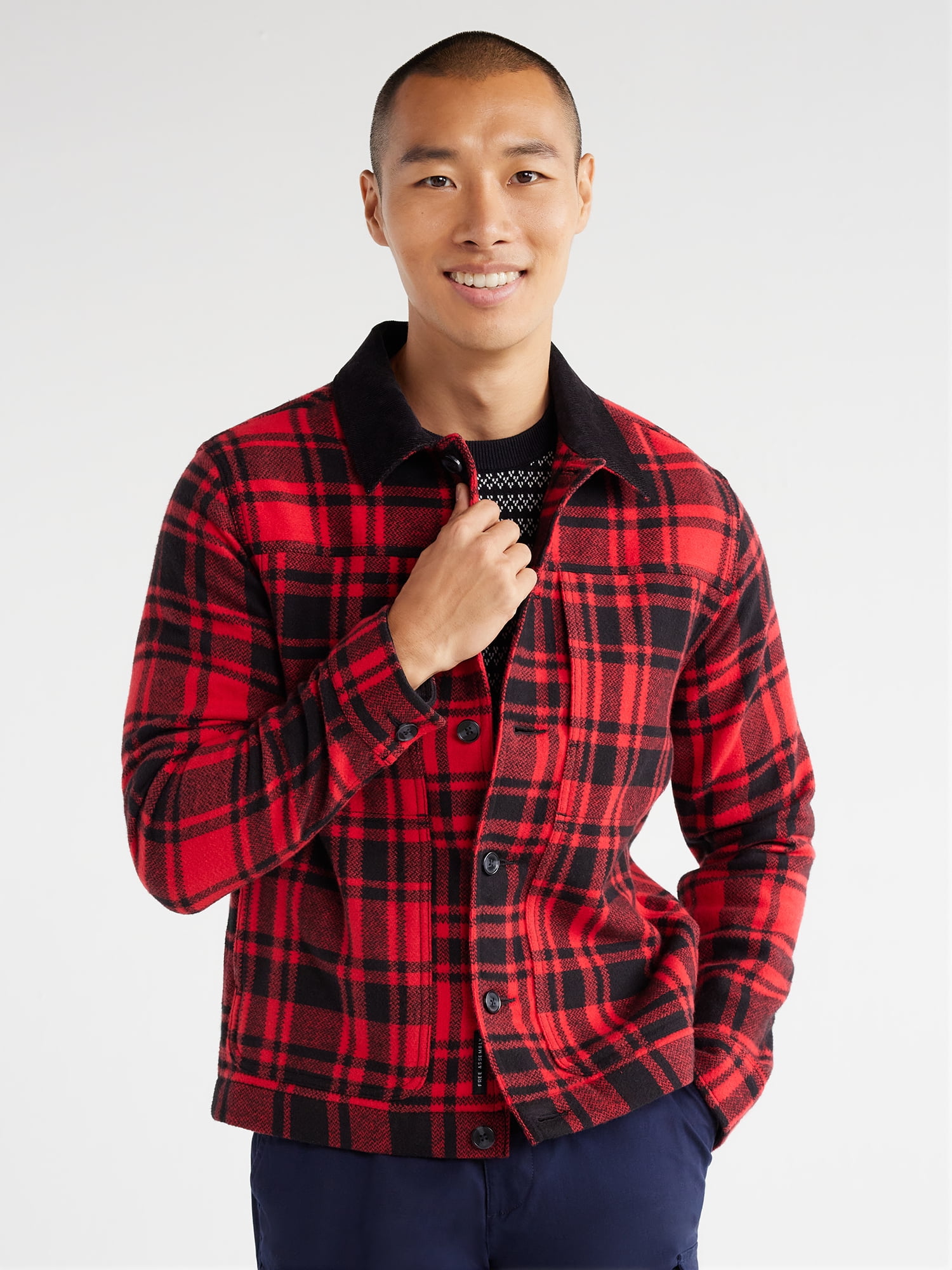 Free Assembly Men's Winter Mackinaw Jacket, Sizes S-3XL - Walmart.com