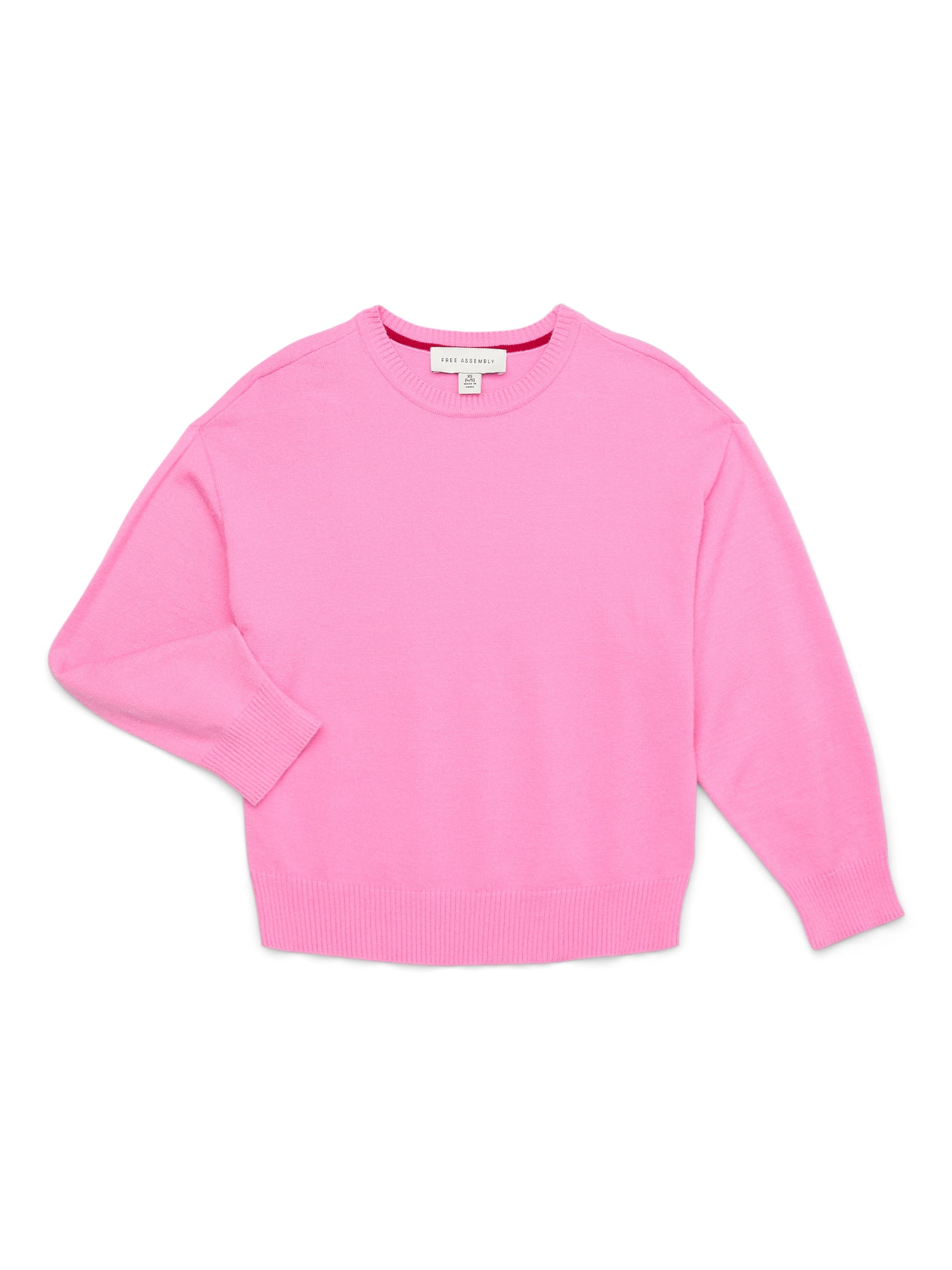 Free Assembly Kids’ Cozy Yarn Oversized Crewneck Sweater, Sizes 4/5-18 ...