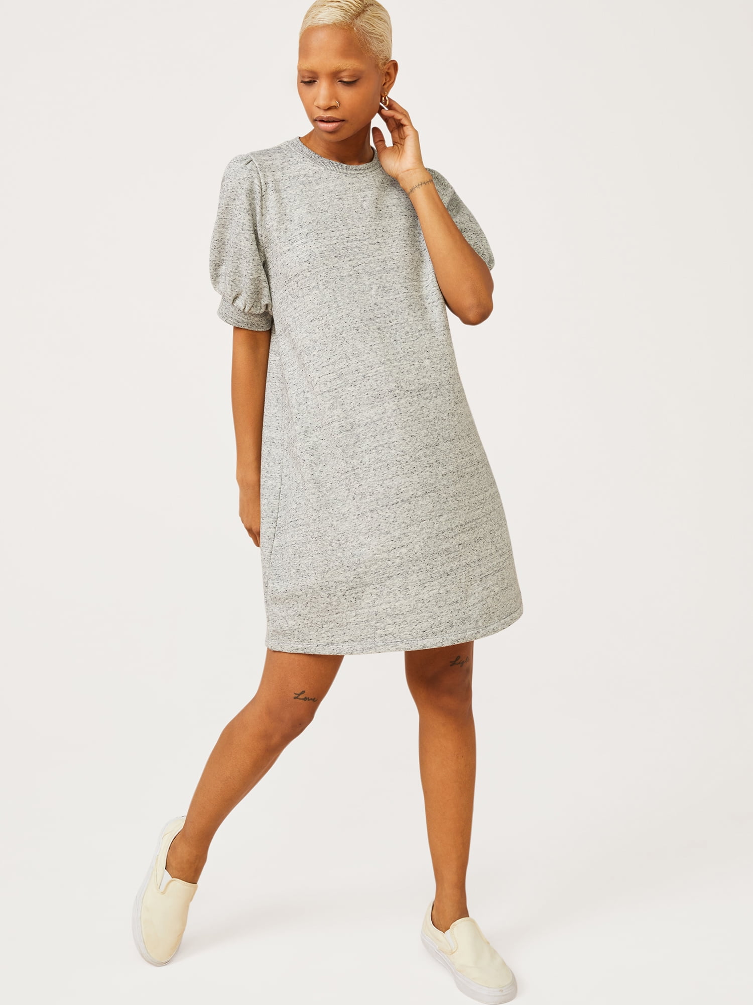 Free Assembly Puff Shoulder Dress Women's - Walmart.com