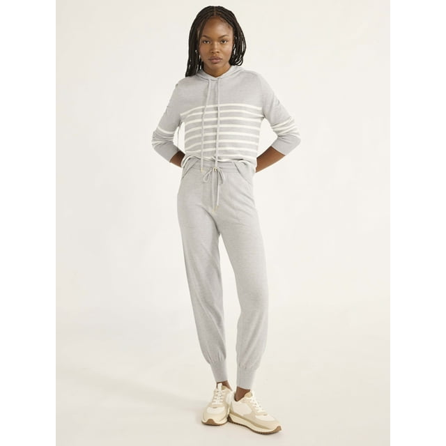 Free Assembly Women's and Women's Plus Cozy Yarn Sweater Jogger Pants ...