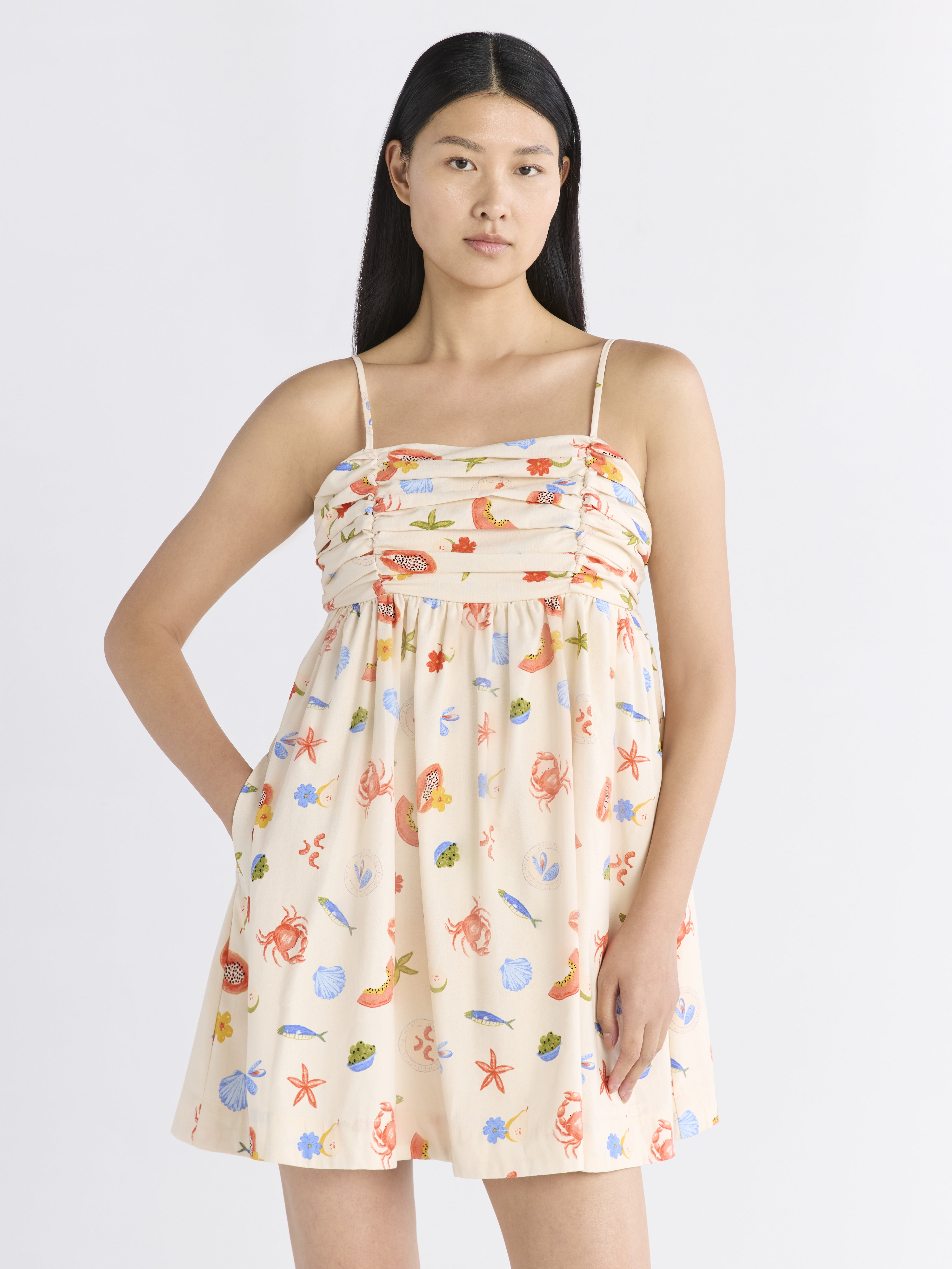 Free Assembly Women's Pleated Cotton Mini Dress, Sizes XS-XXXL - Walmart.com