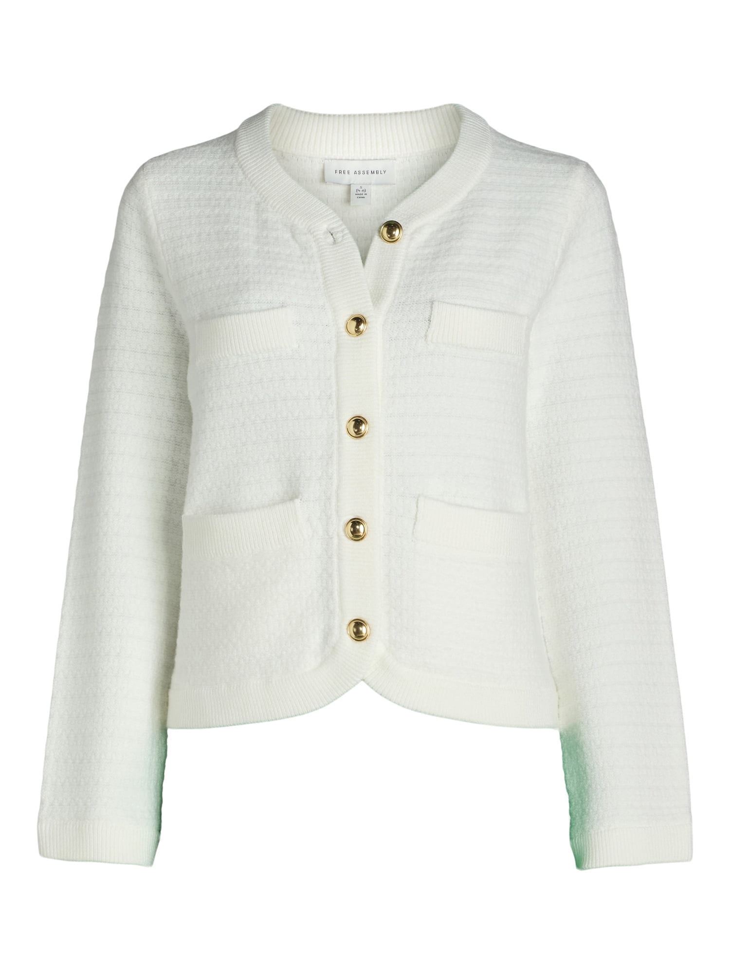 Free Assembly Women’s Welt Pocket Cardigan Sweater, Lightweight, Sizes ...