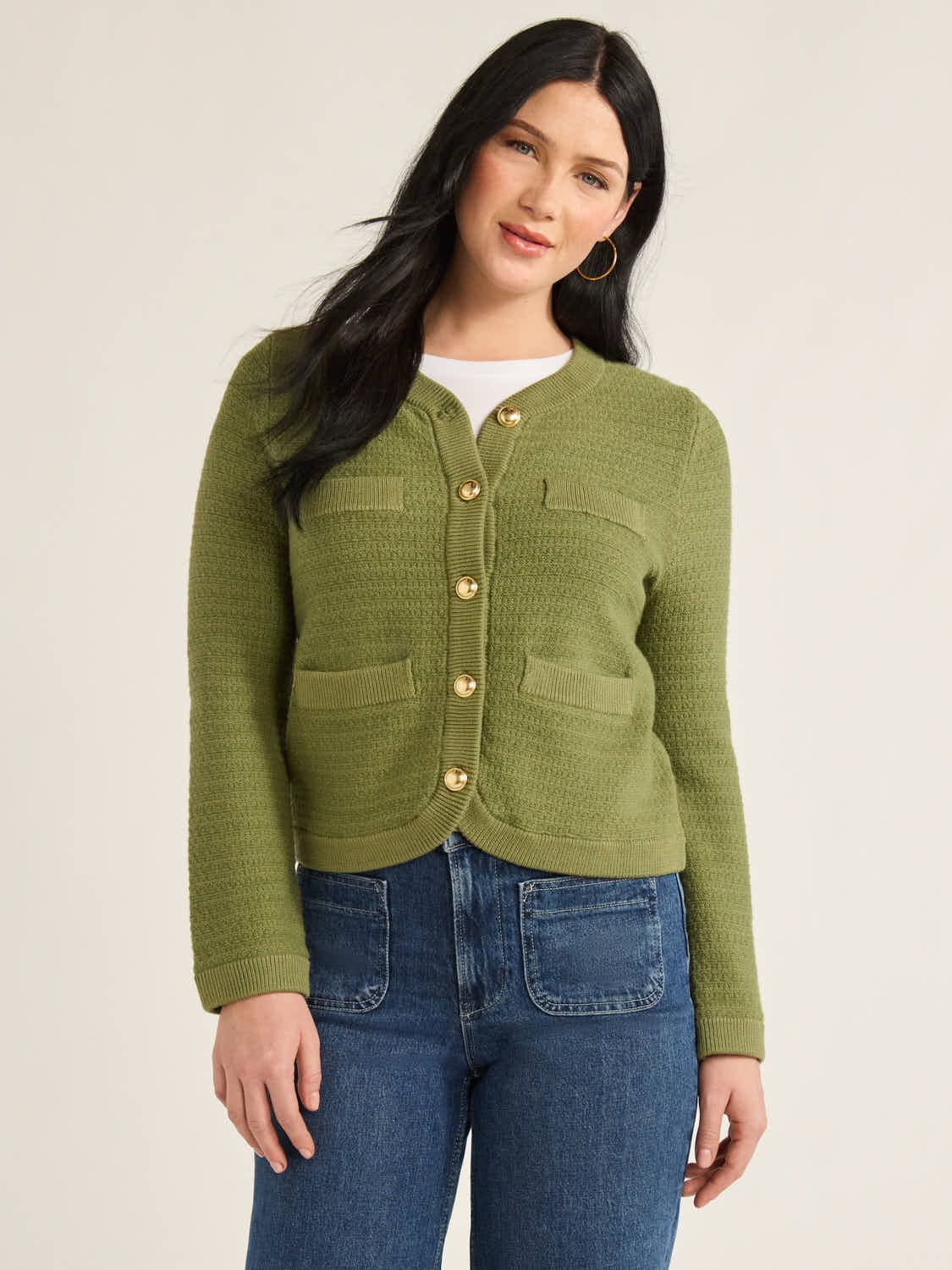 Free Assembly Women’s Welt Pocket Cardigan Sweater, Lightweight, Sizes ...