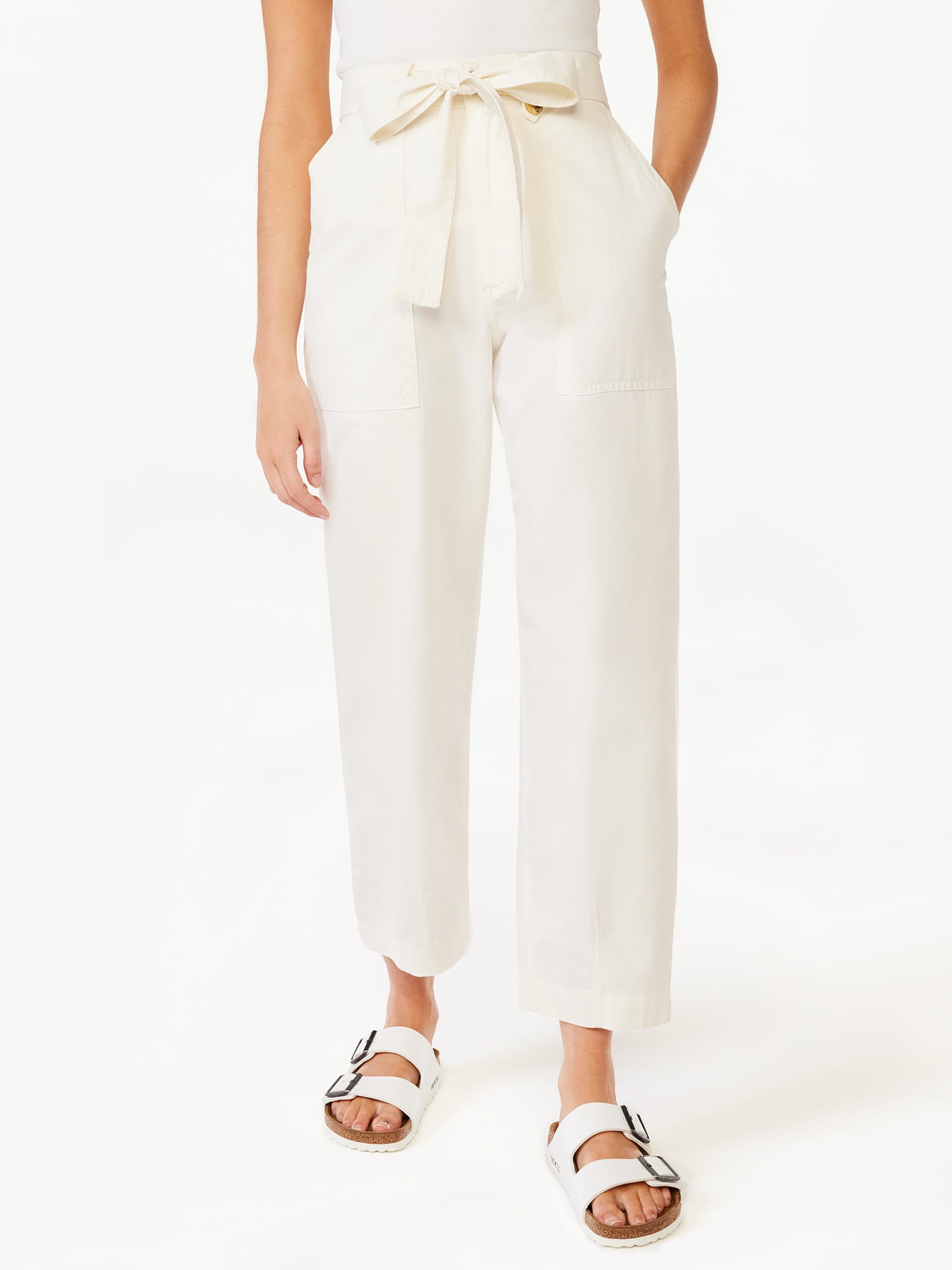 Free Assembly Women's Belted Barrel Pants - Walmart.com