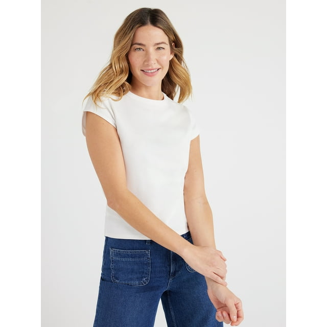 Free Assembly Women's Cap Sleeve Tee, Sizes XS-XXXL - Walmart.com