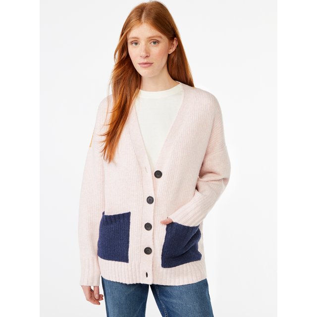 Free Assembly Women's Colorblocked Cardigan, Lightweight - Walmart.com