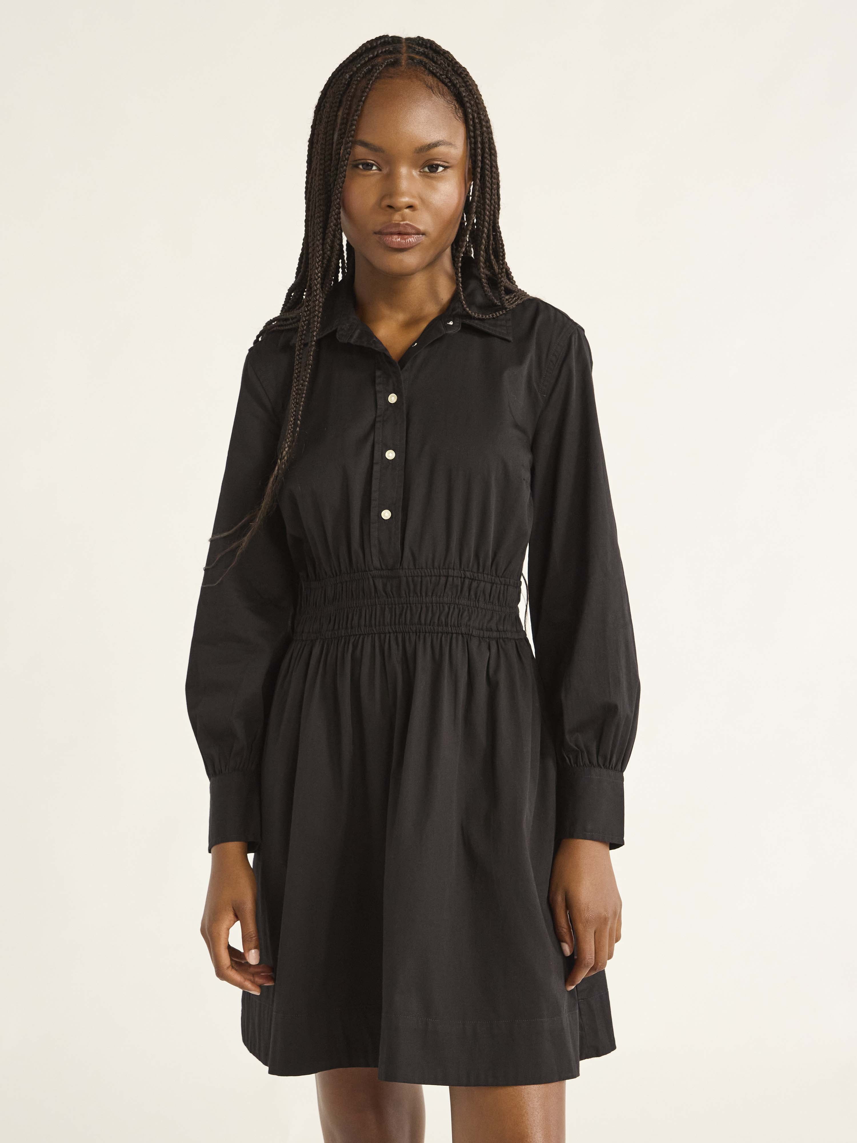 Free Assembly Women's Cotton A Line Dress with Long Sleeves, Sizes XS ...