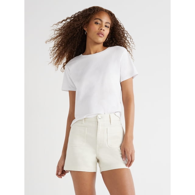Assembly women's Cotton Cropped Boxy Tee - Short Sleeve Shirt - Walmart.com
