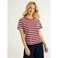 Free Assembly Women's Cotton Cropped Boxy Tee with Short Sleeves, Sizes ...