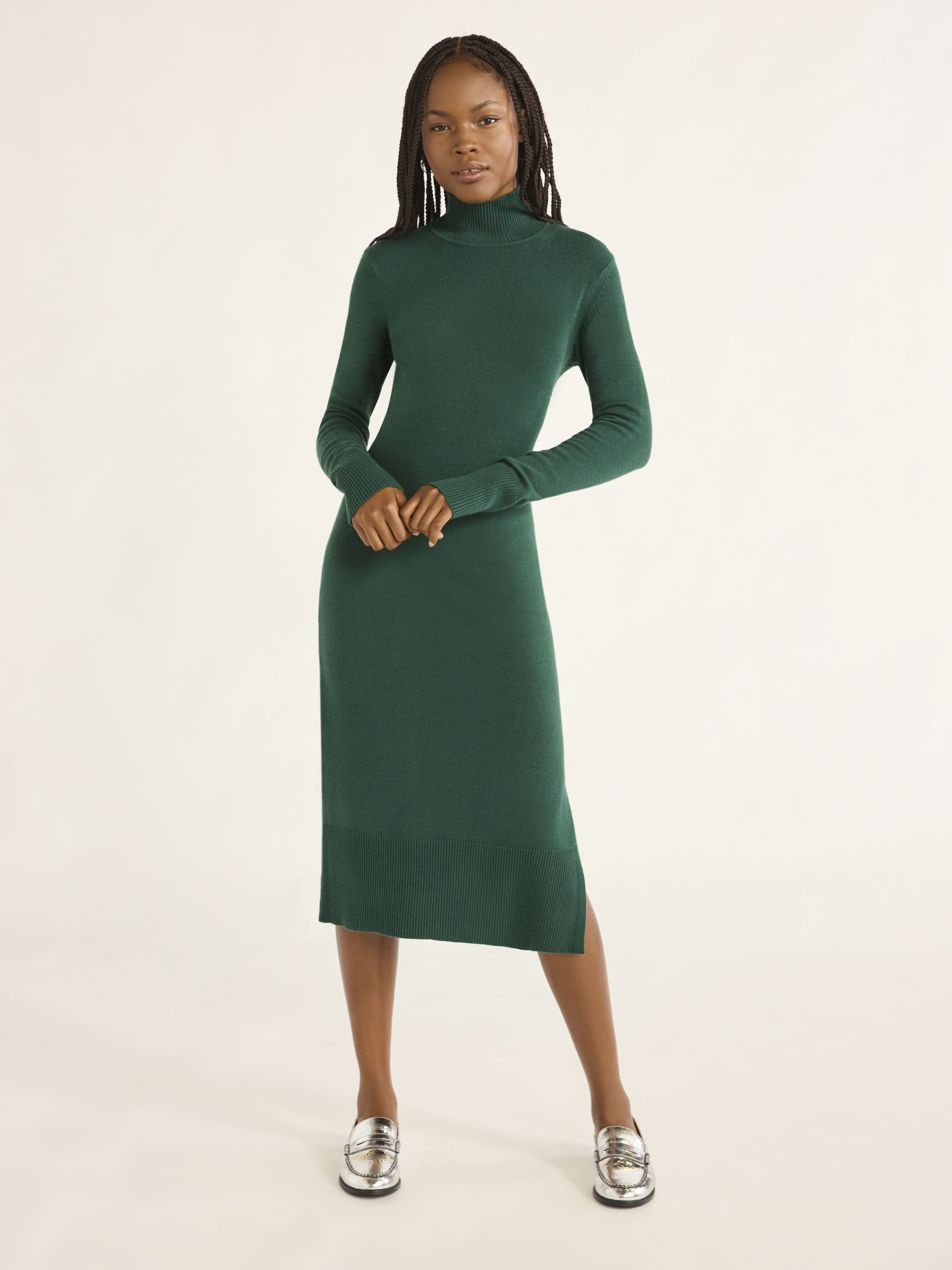 Free Assembly Cozy Yarn Turtleneck Midi Sweater Dress - Walmart.com