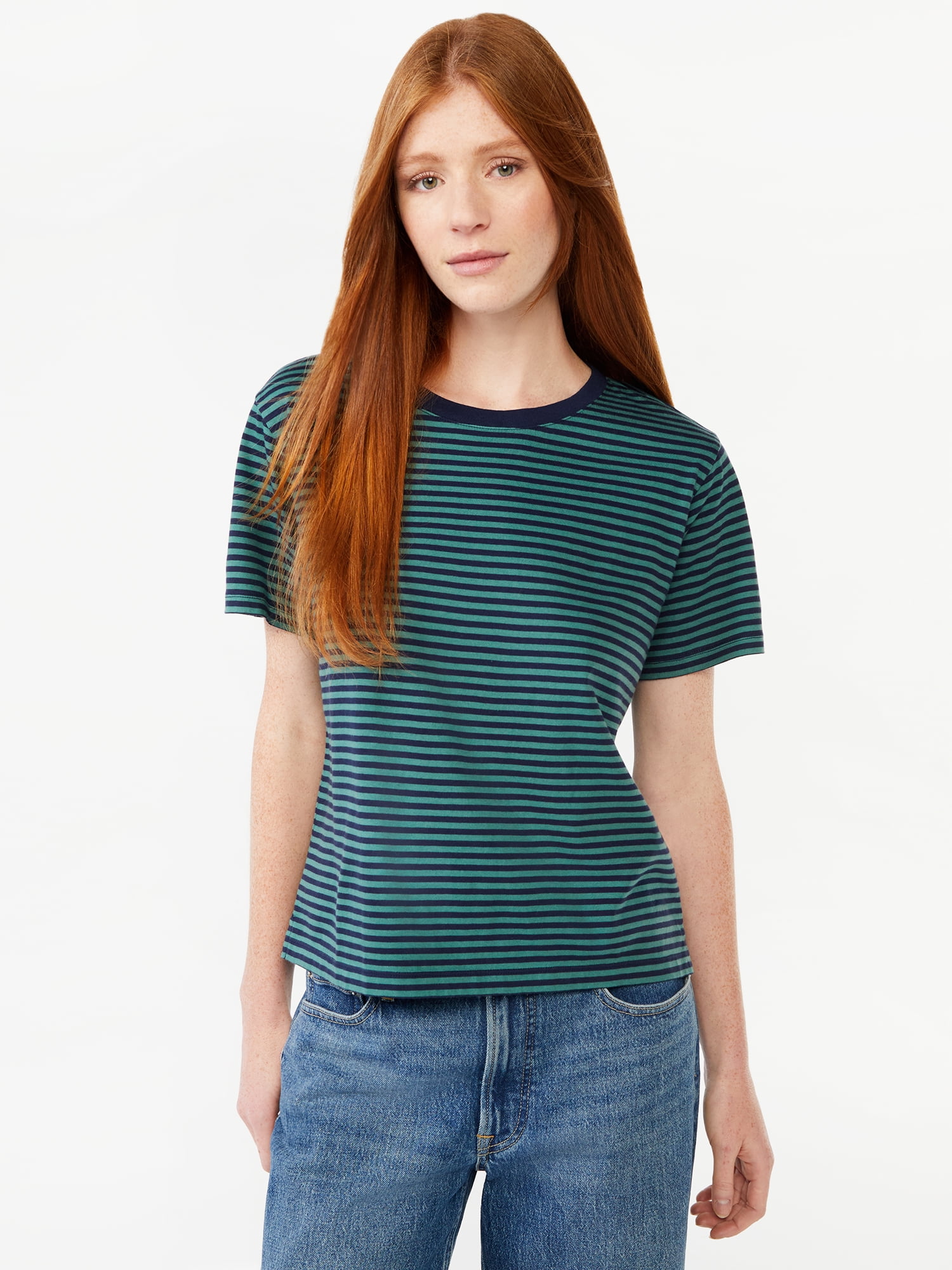 Free Assembly Women's Crop Box Tee with Short Sleeves, Sizes XS-XXXL - Walmart.com