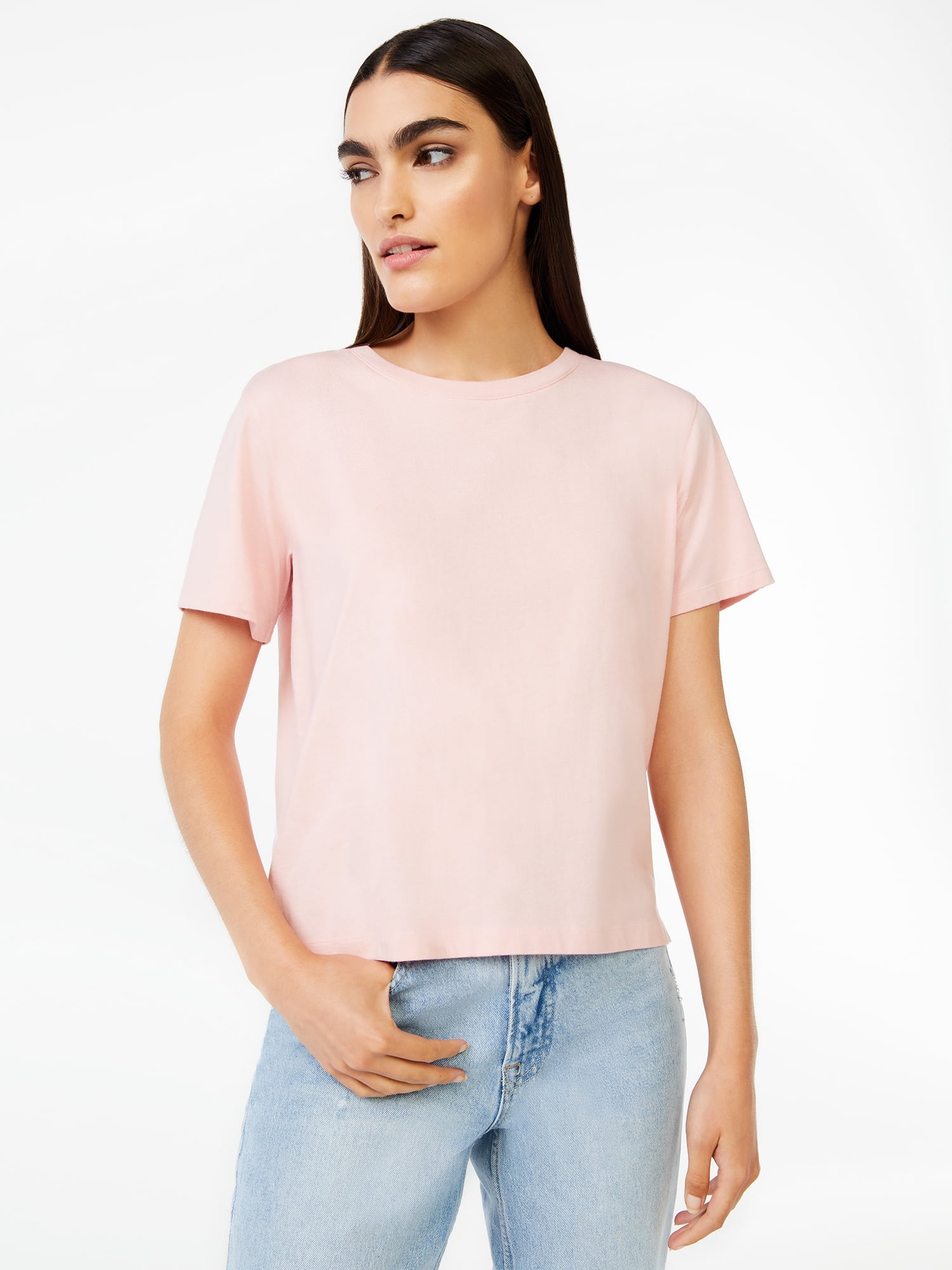 Free Assembly Women's Crop Box Tee with Short Sleeves, Sizes XS-XXXL ...