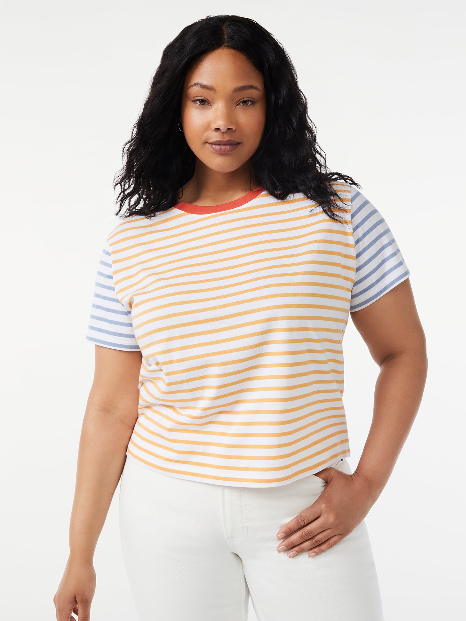 Assembly women's Crop Box Tee - Trendy Boxy Cut - Walmart.com