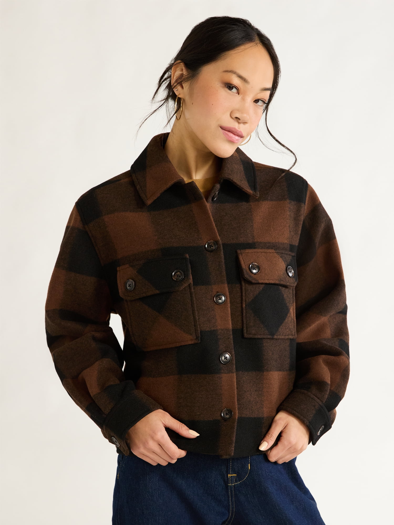 Free Assembly Women's Cropped Utility Jacket, XS-XXL - Walmart.com