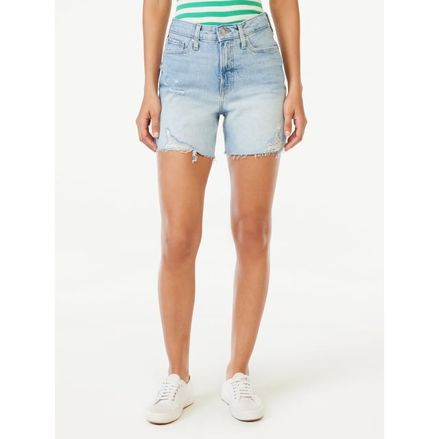 Free Assembly Women's Cut Off Denim Shorts, 5.5” Inseam - Walmart.com