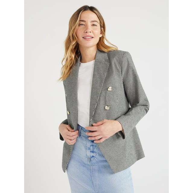Free Assembly Women’s Double Breasted Blazer, Sizes XS-XXXL - Walmart.com