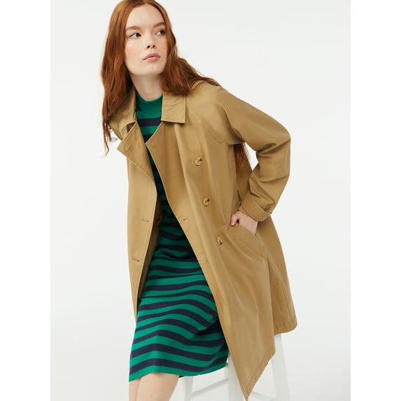 Free Assembly Women's Everyday Soft Trench Coat - Walmart.com