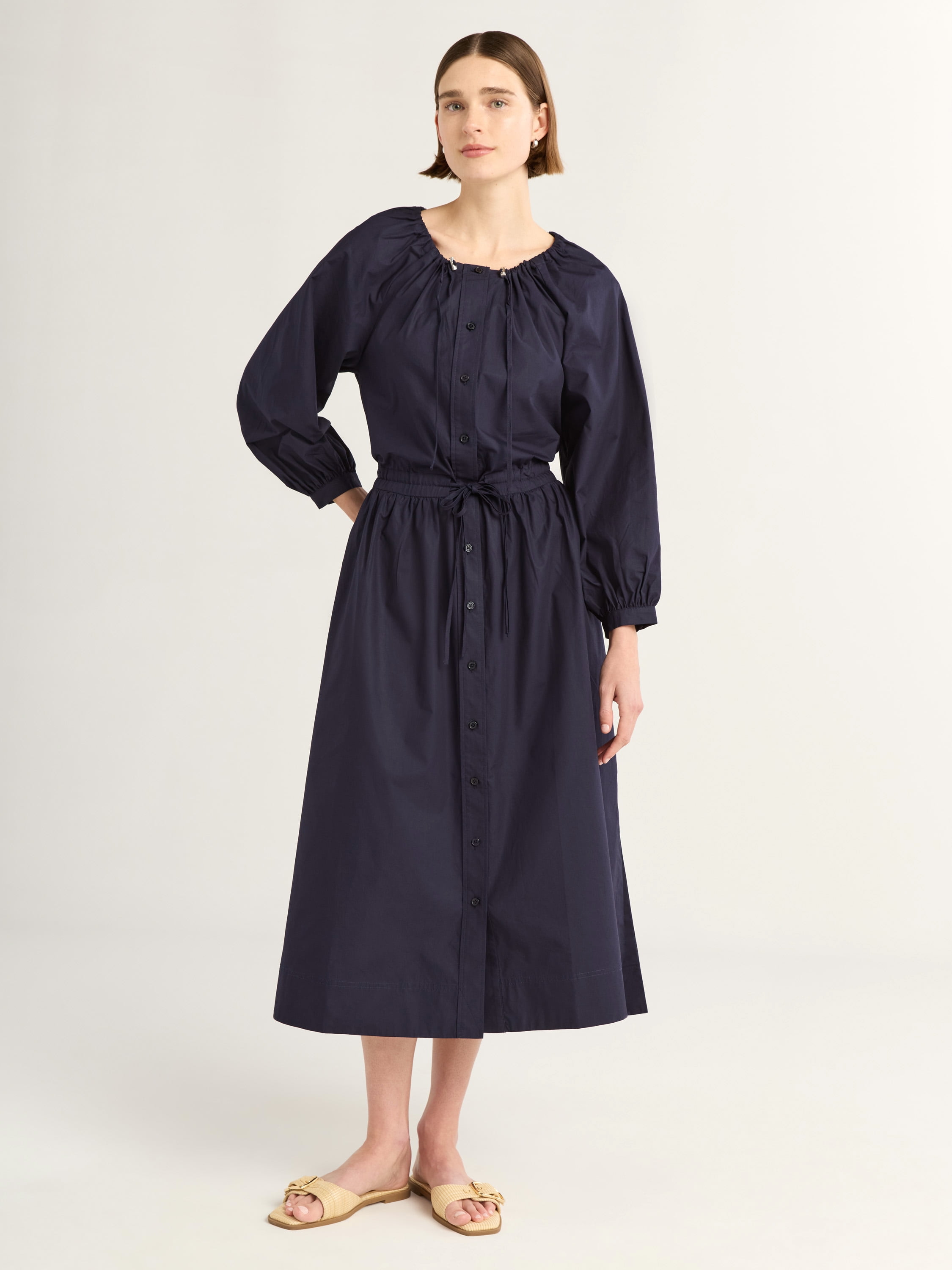 Free Assembly women's Cotton Maxi Dress - Long Sleeve - Walmart.com
