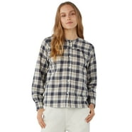 Free Assembly Women's U Neck Pleated Shoulder Top - Walmart.com