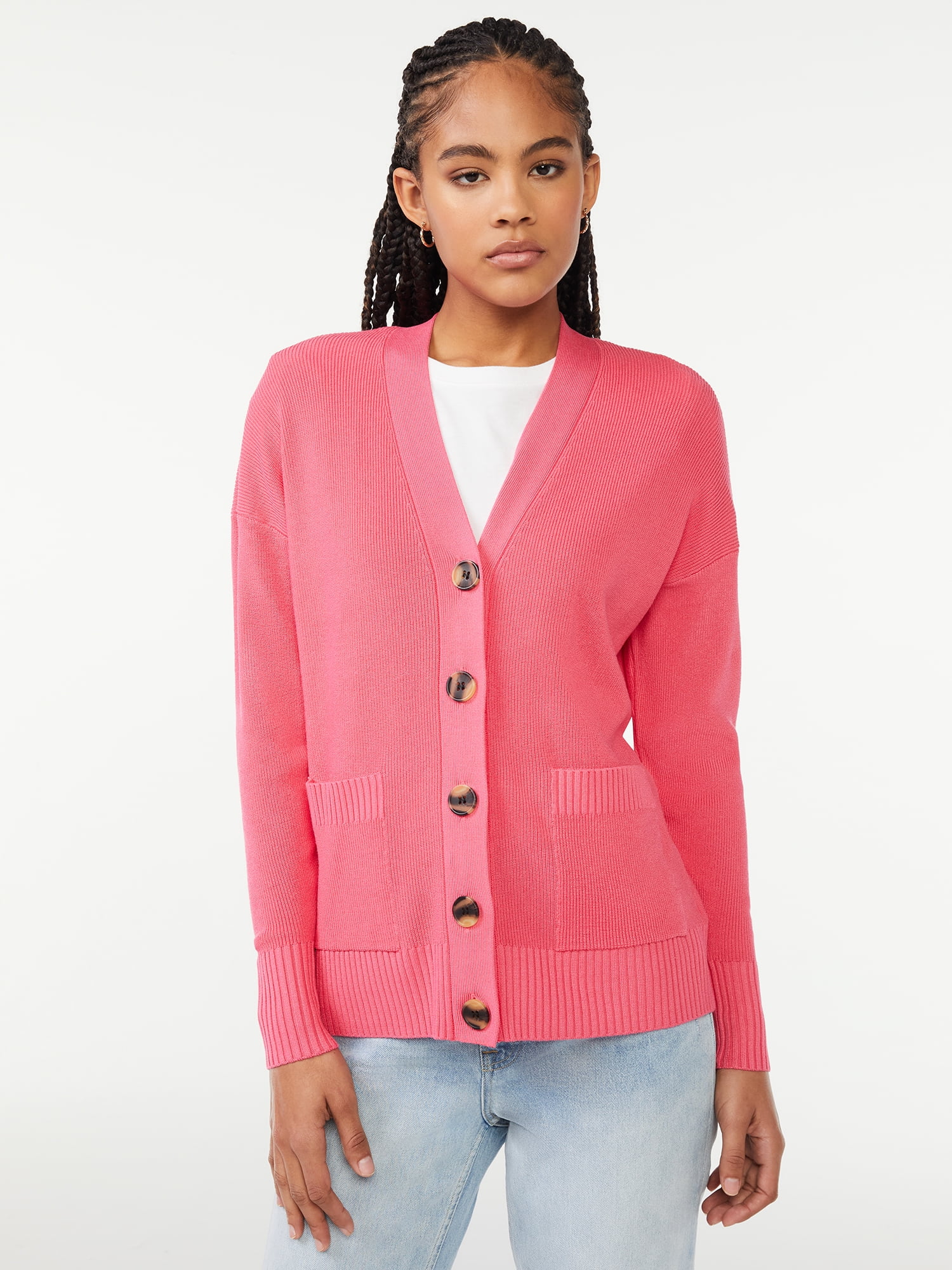 Free Assembly Women's Grandpa Cardigan Sweater, Midweight - Walmart.com