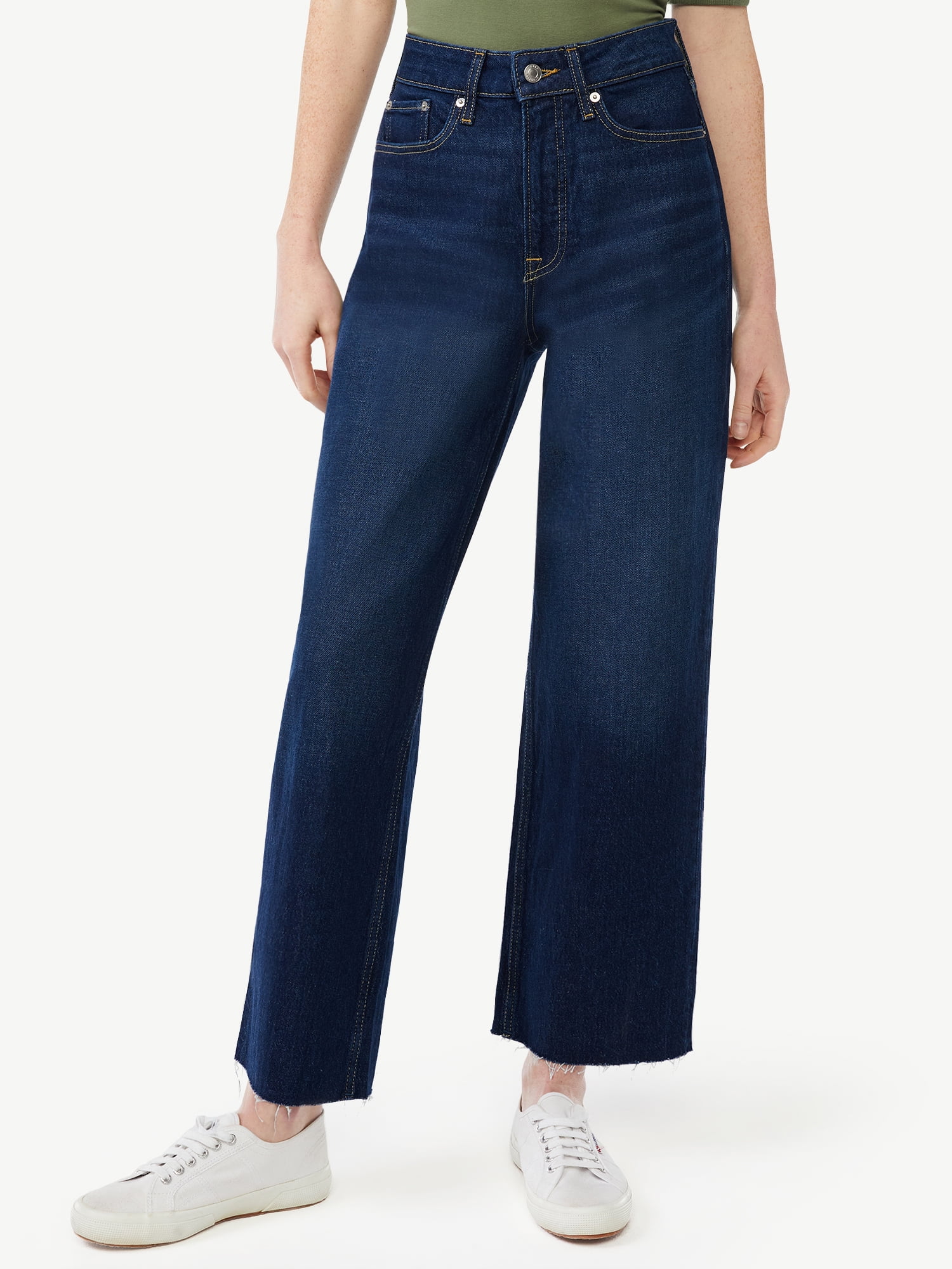 Free Assembly Women's High Rise Cropped Straight Jeans - Walmart.com