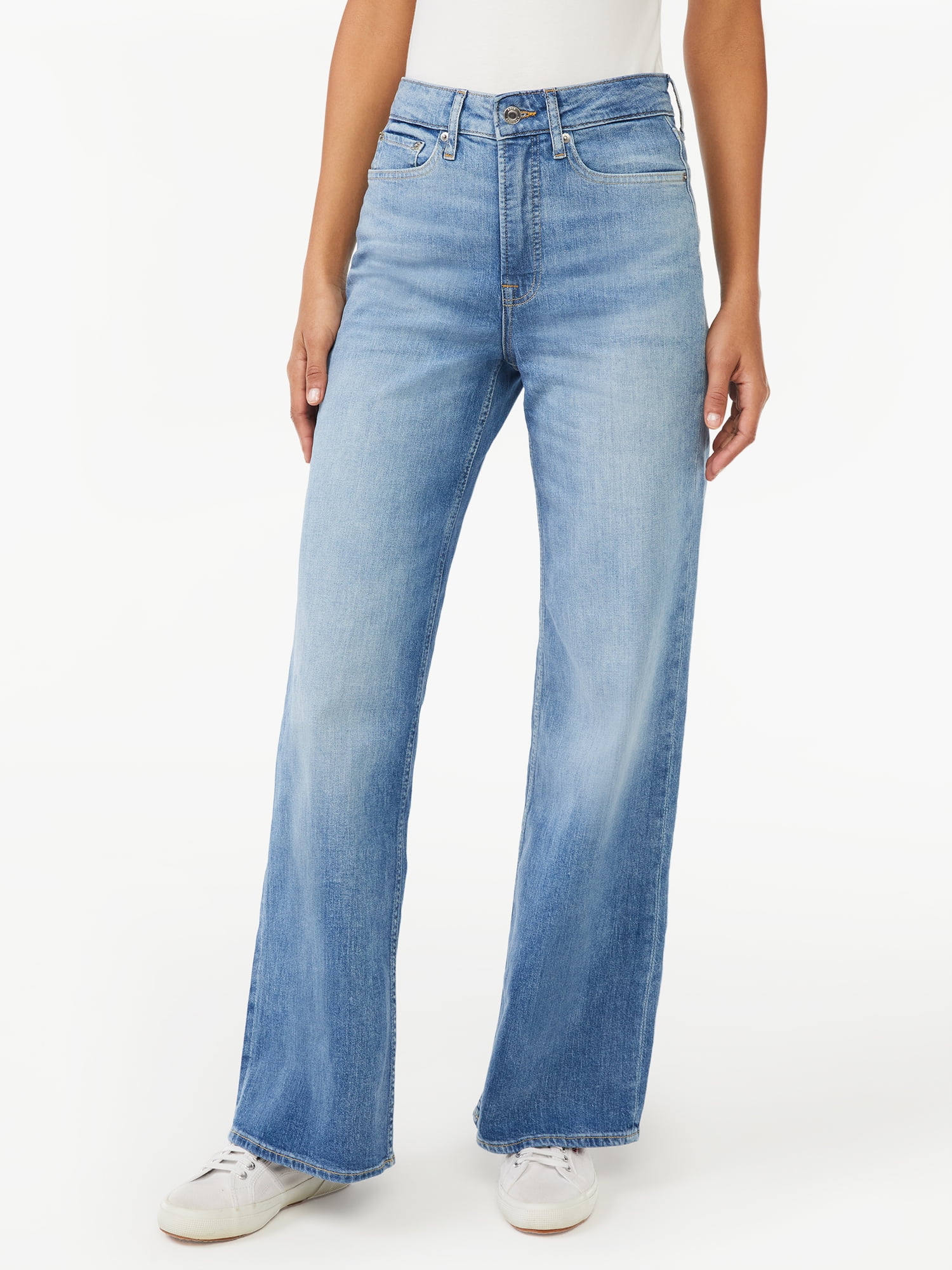 Free Assembly Women's High Rise Wide Leg Jeans - Walmart.com