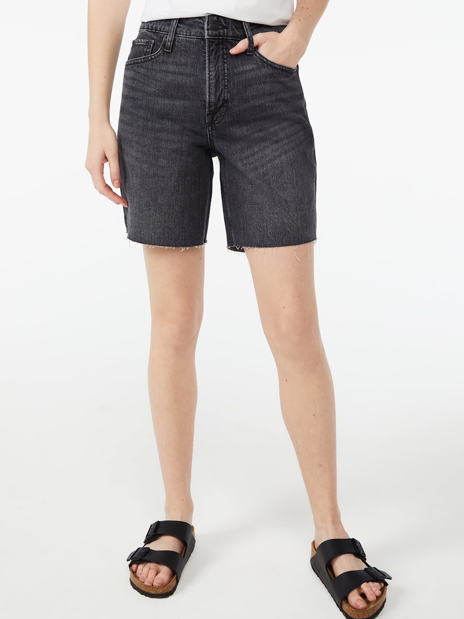Free Assembly Women's Long Jean Shorts - Walmart.com